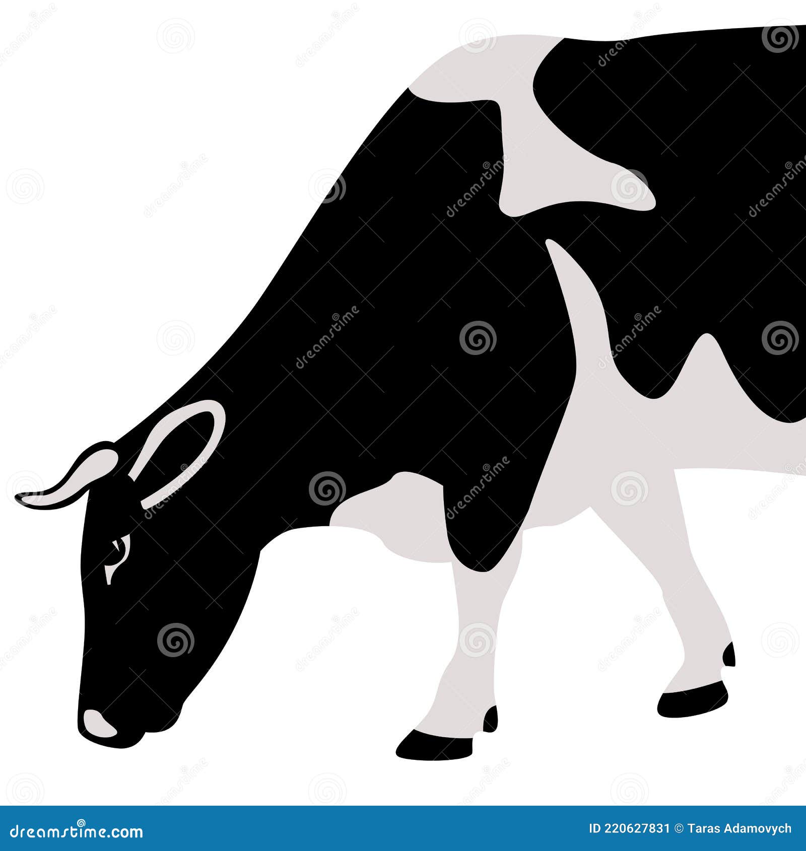 Cow Side View, Vector Illustration, Flat Stock Vector - Illustration of ...
