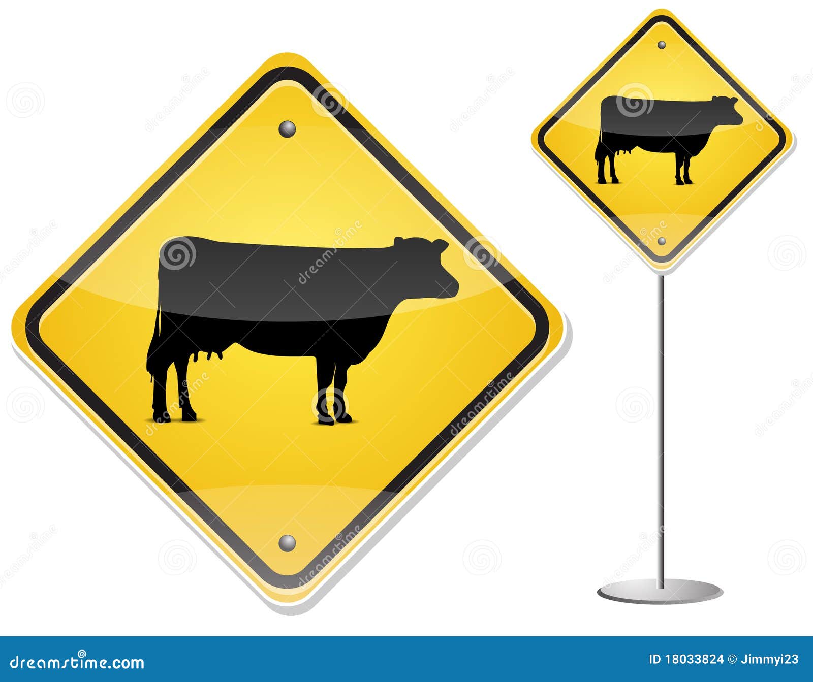 Cow sign stock illustration. Illustration of road, metal - 18033824