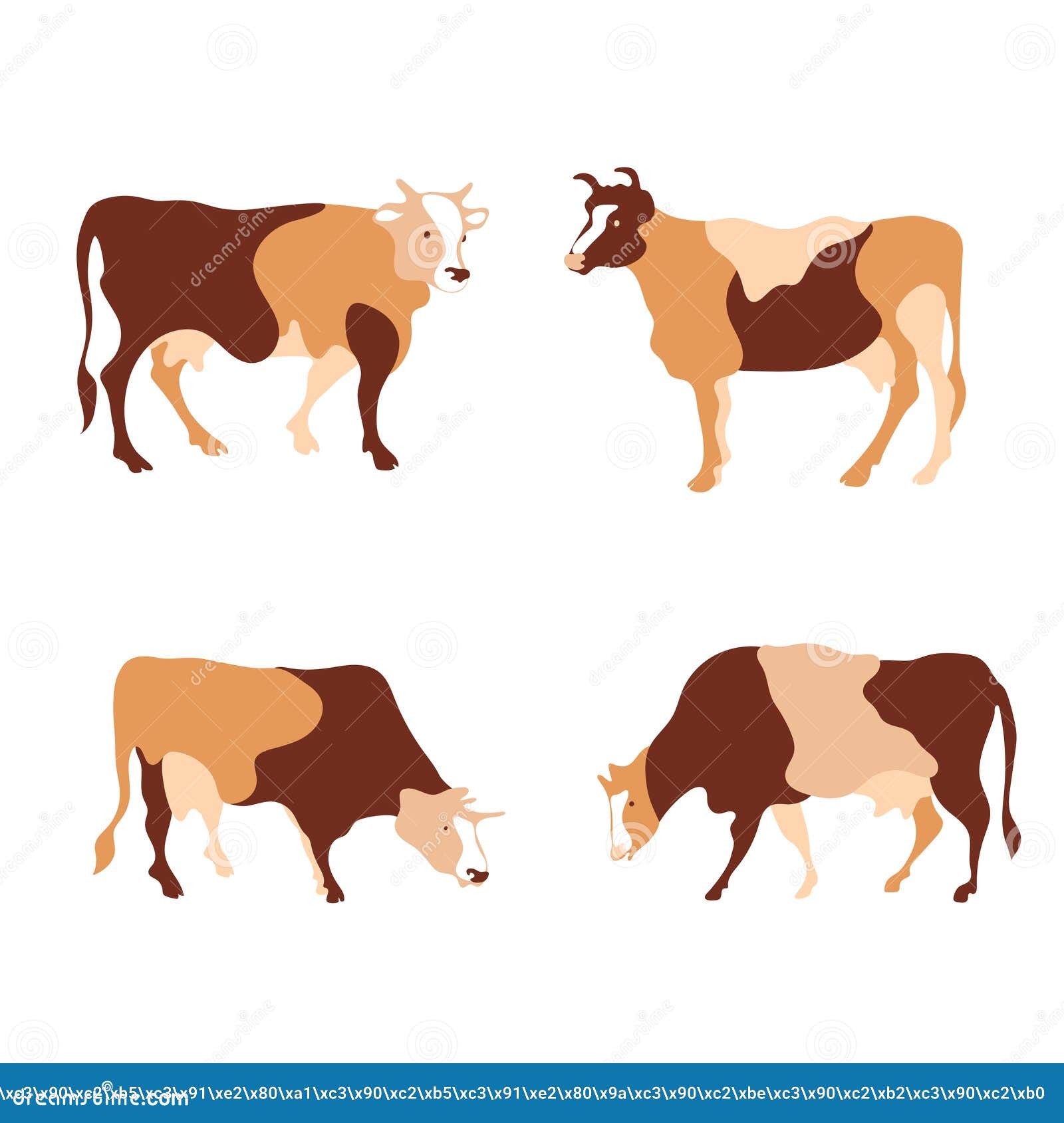 Cow Silhouette Made of Multi-colored Segments. Farm Illustration Stock ...