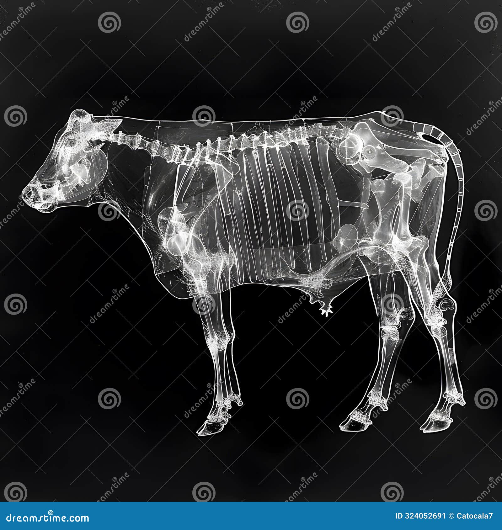Cow Skeletal Structure. Cow Skeletal System is Clearly Visible ...