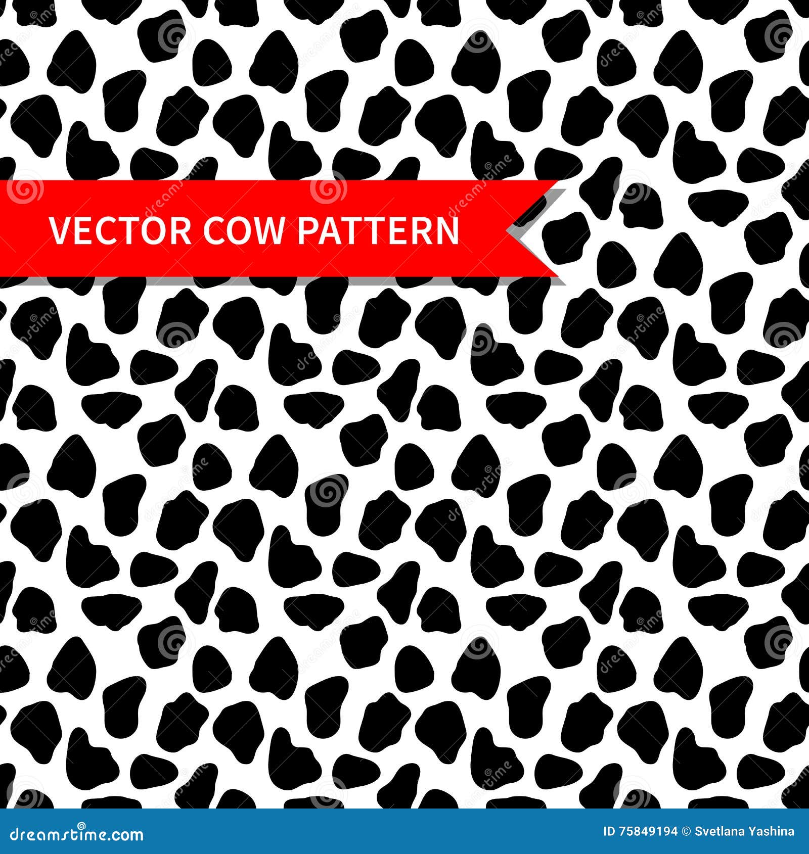 Cow Skin Vector Seamless Pattern Stock Vector - Illustration of ...