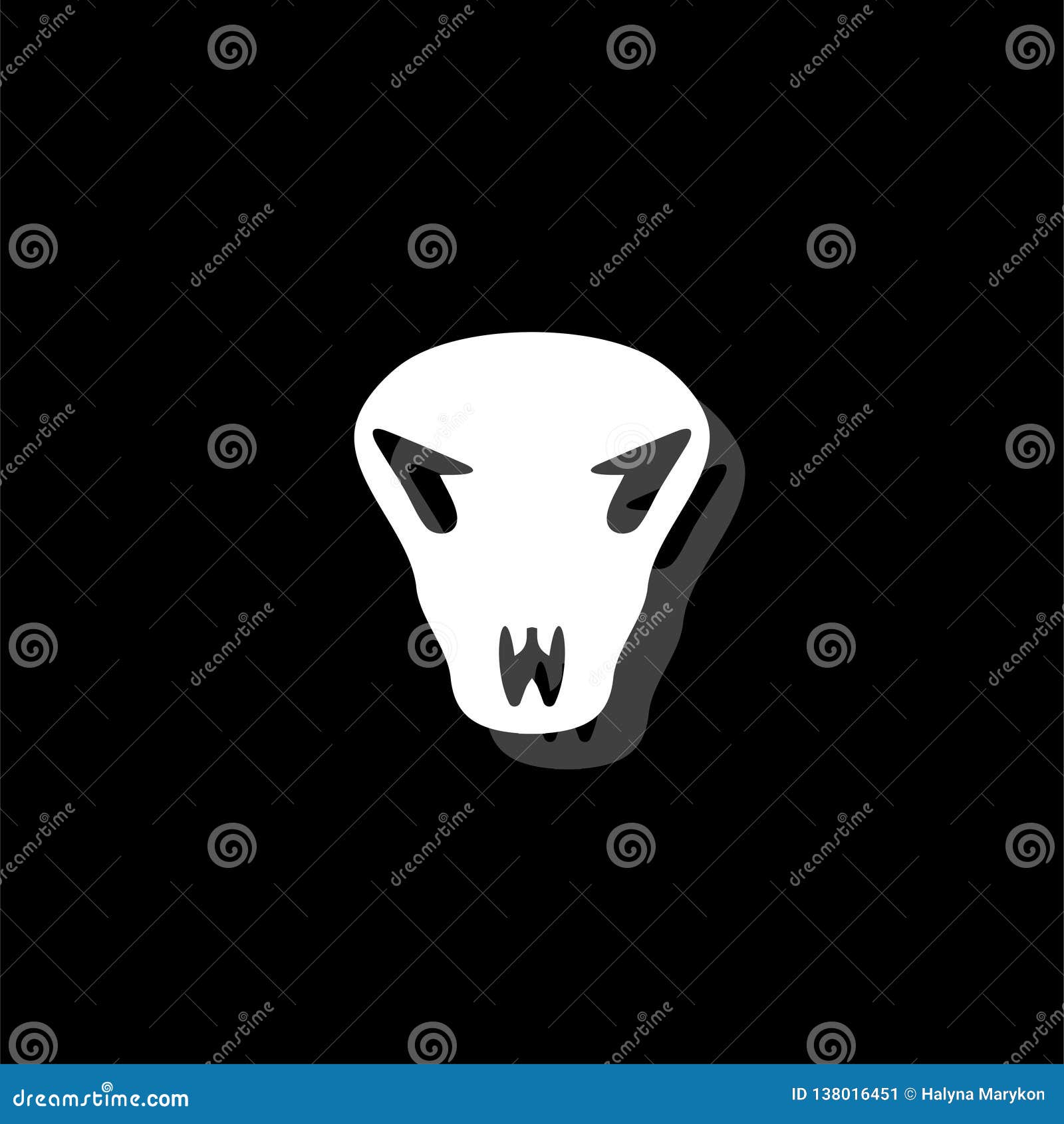 Cow skull icon flat stock illustration. Illustration of evil - 138016451
