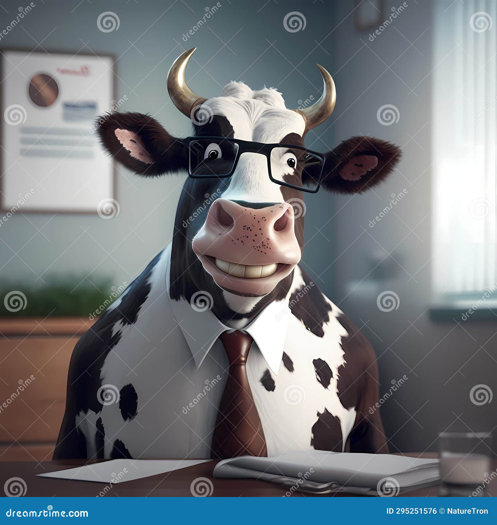 Cow in a Hat Cow with a Smile Stock Illustration - Illustration of ...
