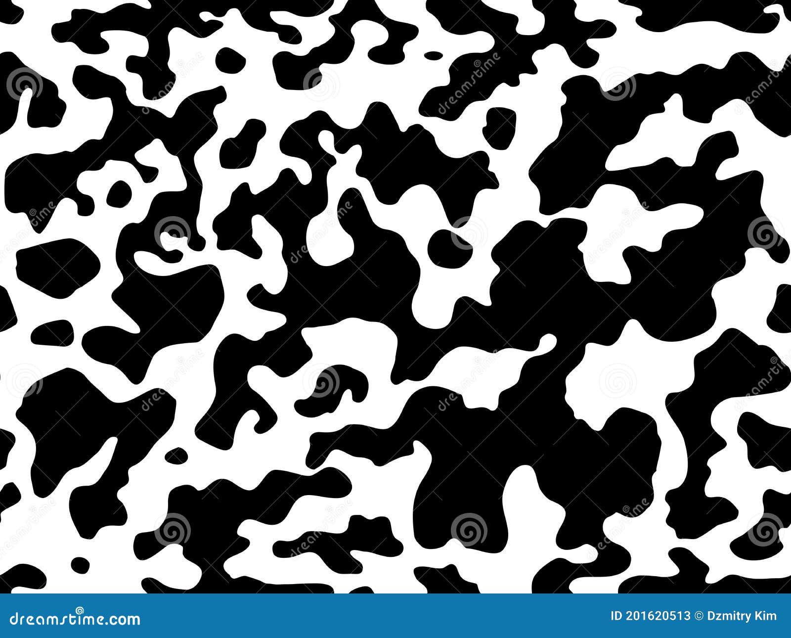 Cow Spots Seamless Pattern Black and White Vector Repeating Texture ...