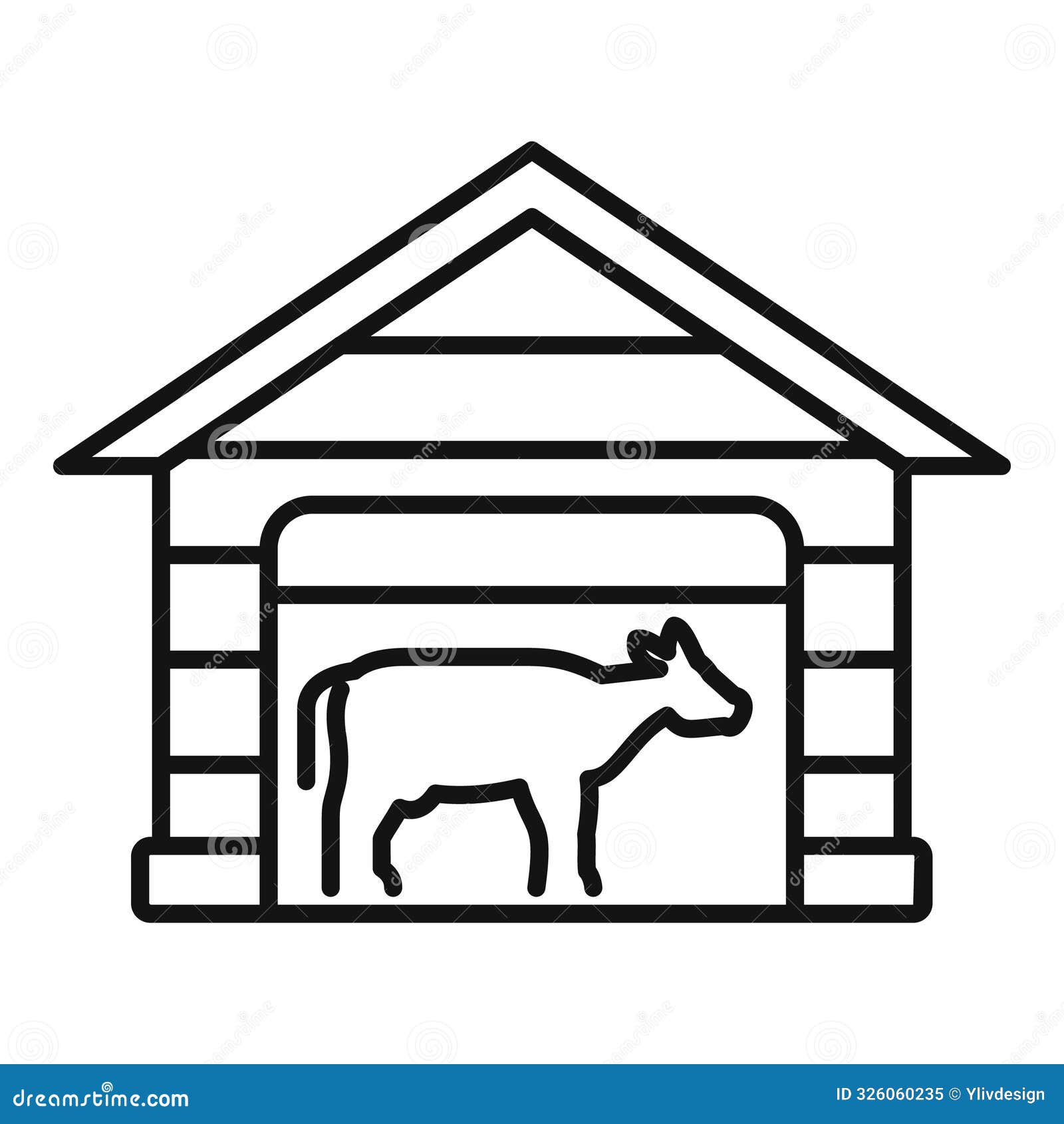 Cow Standing in a Barn for Livestock Farming Stock Illustration ...