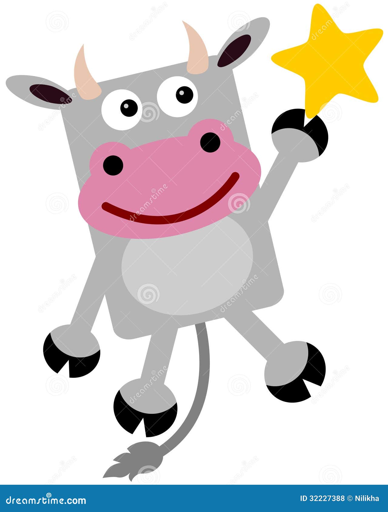 Cow and star stock illustration. Illustration of success - 32227388