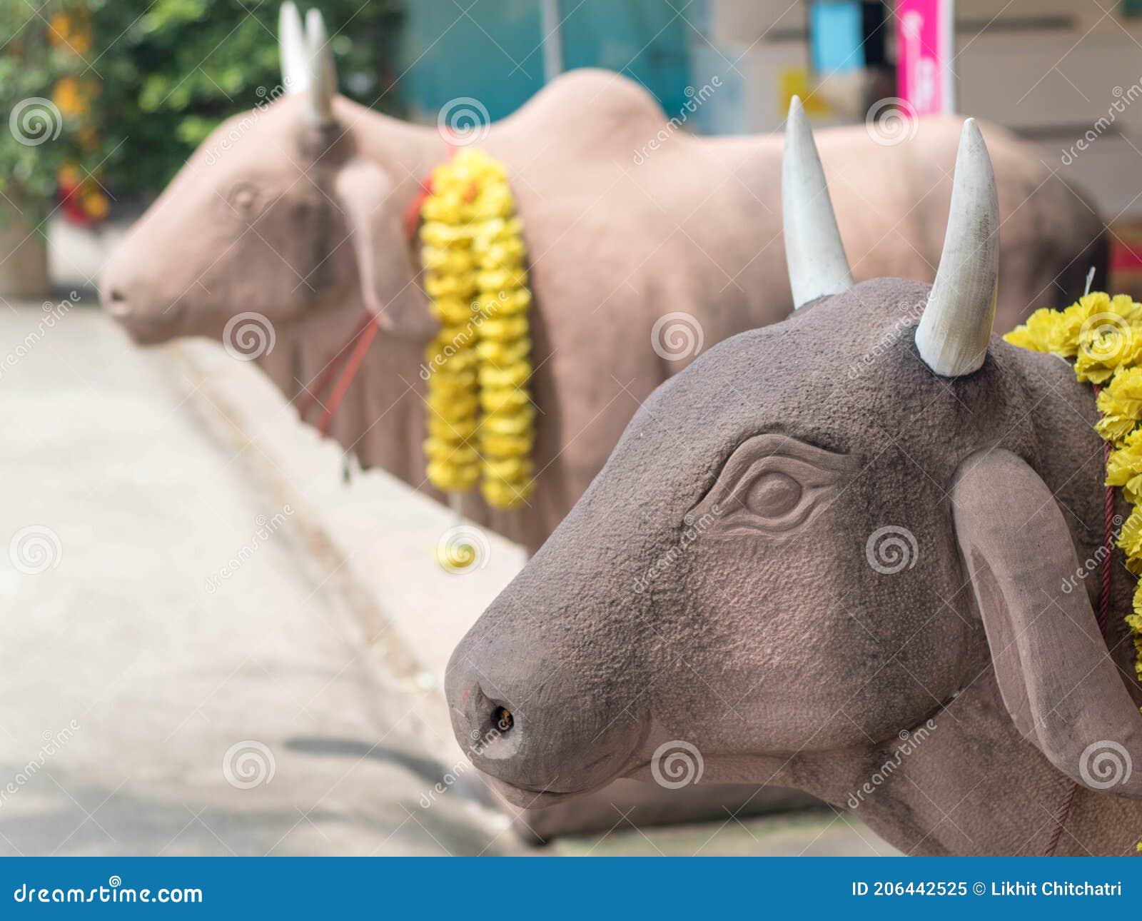 Cow statue stock image. Image of asia, sculpture, face - 206442525