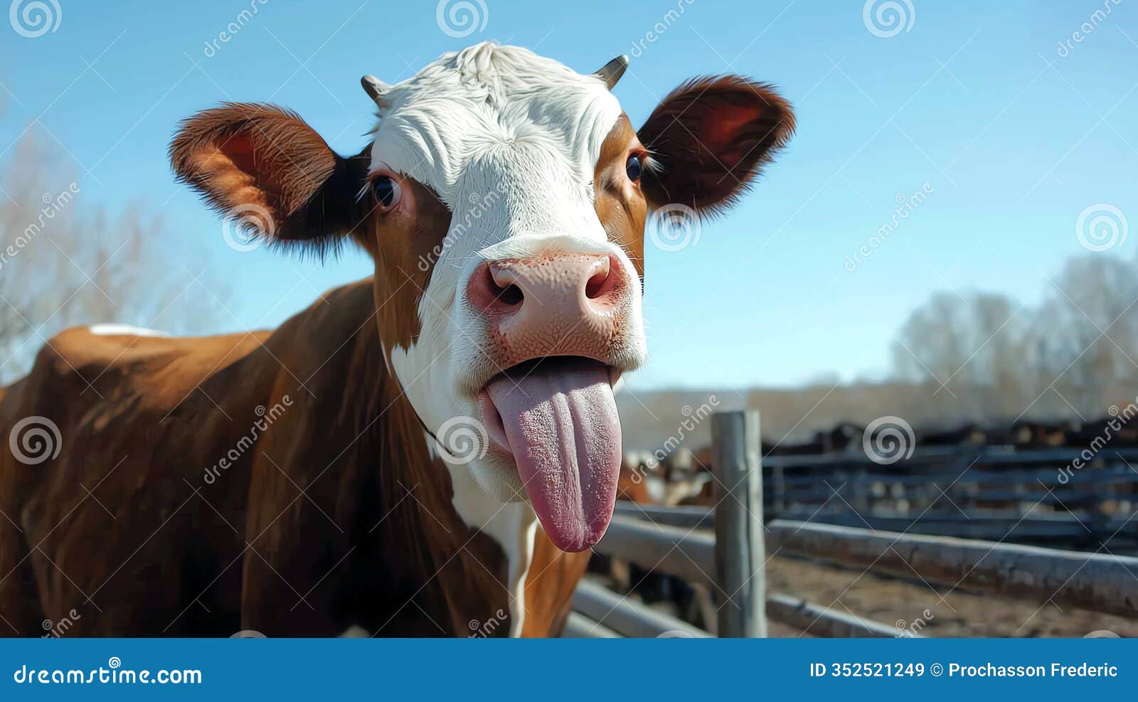 Cow Sticking Tongue Out, AI Generated Stock Illustration - Illustration ...