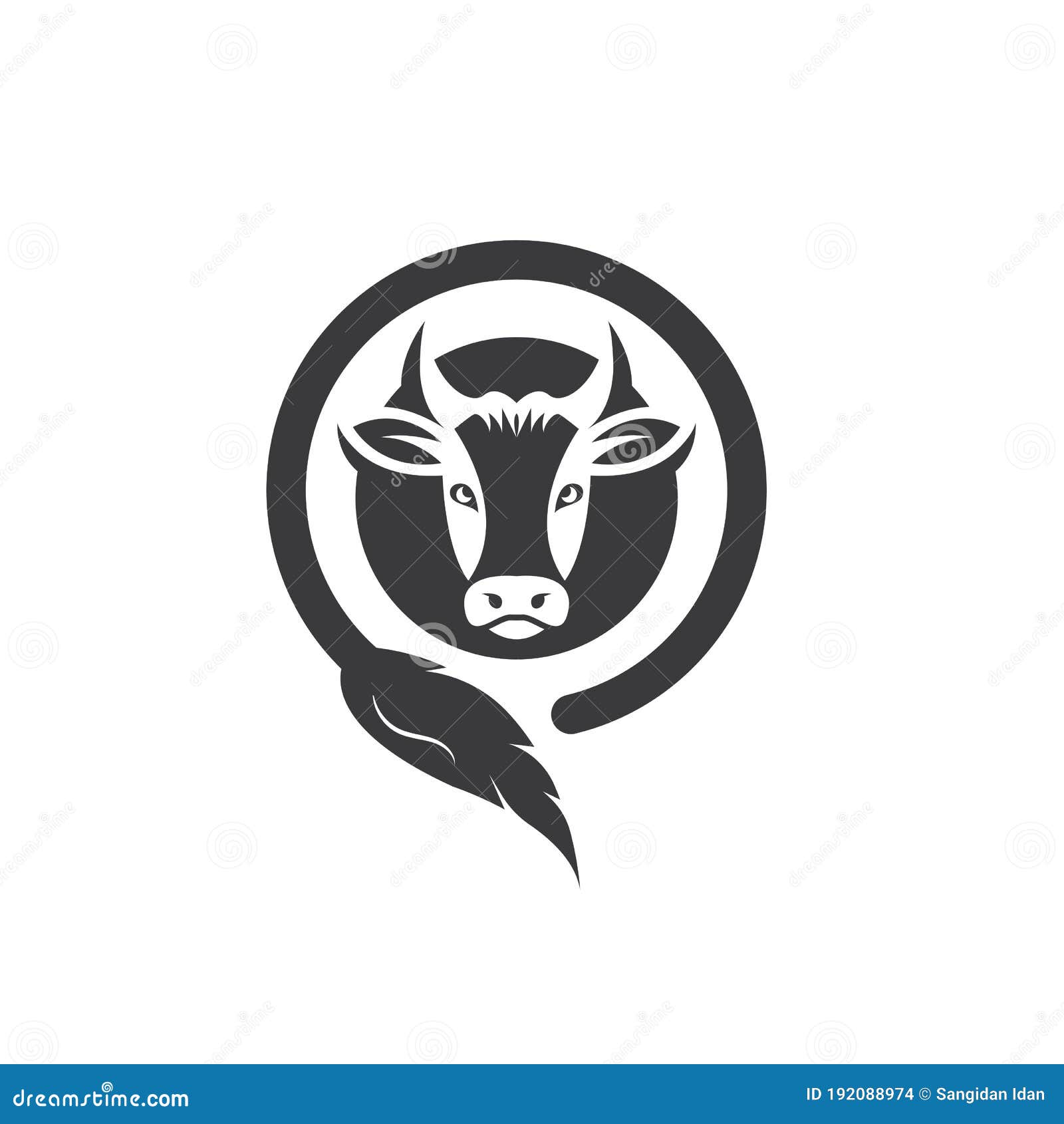 Cow Tail Logo Vector Illustration Template Stock Vector - Illustration ...