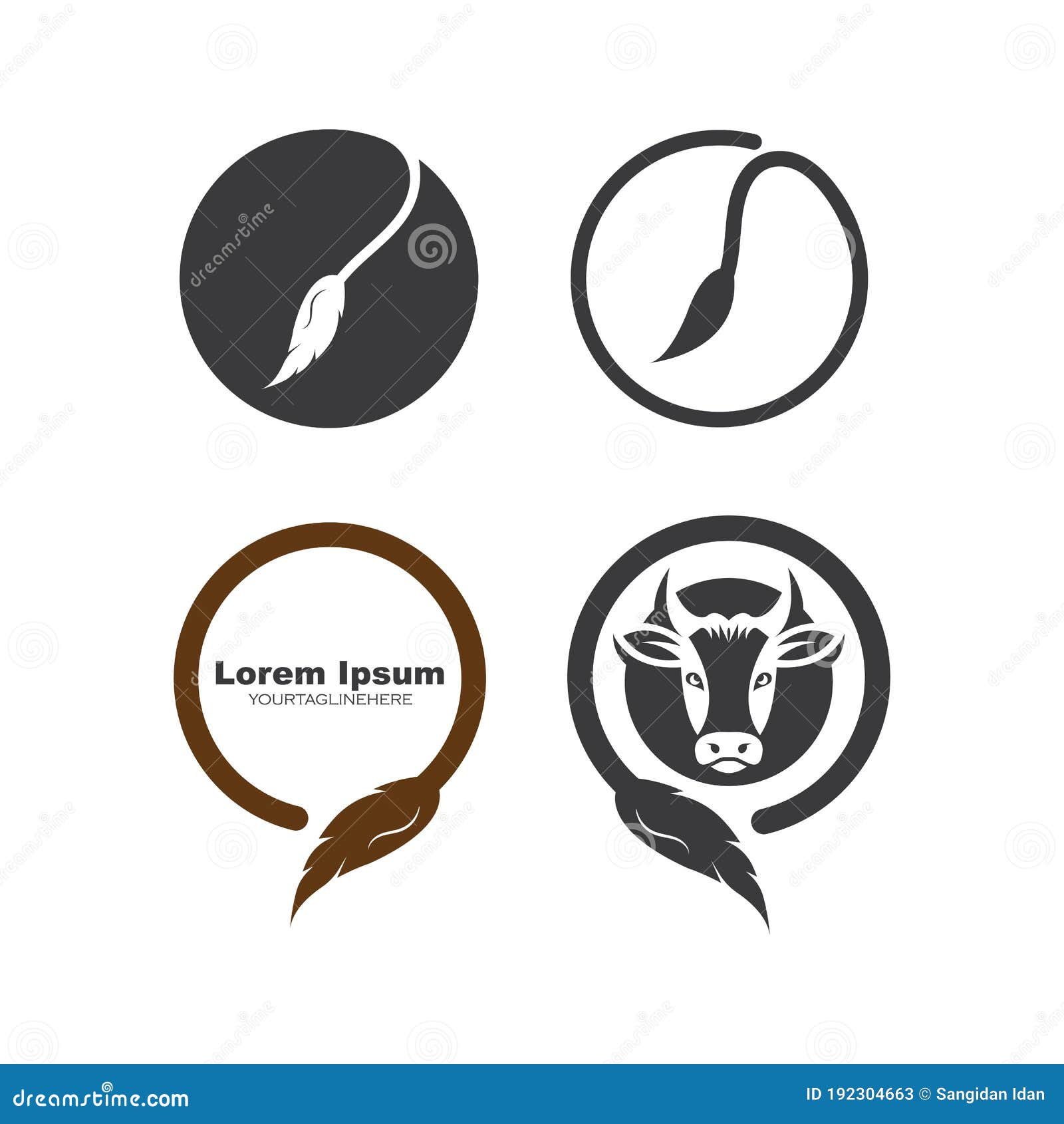Cow Tail Logo Vector Illustration Template Stock Vector - Illustration ...
