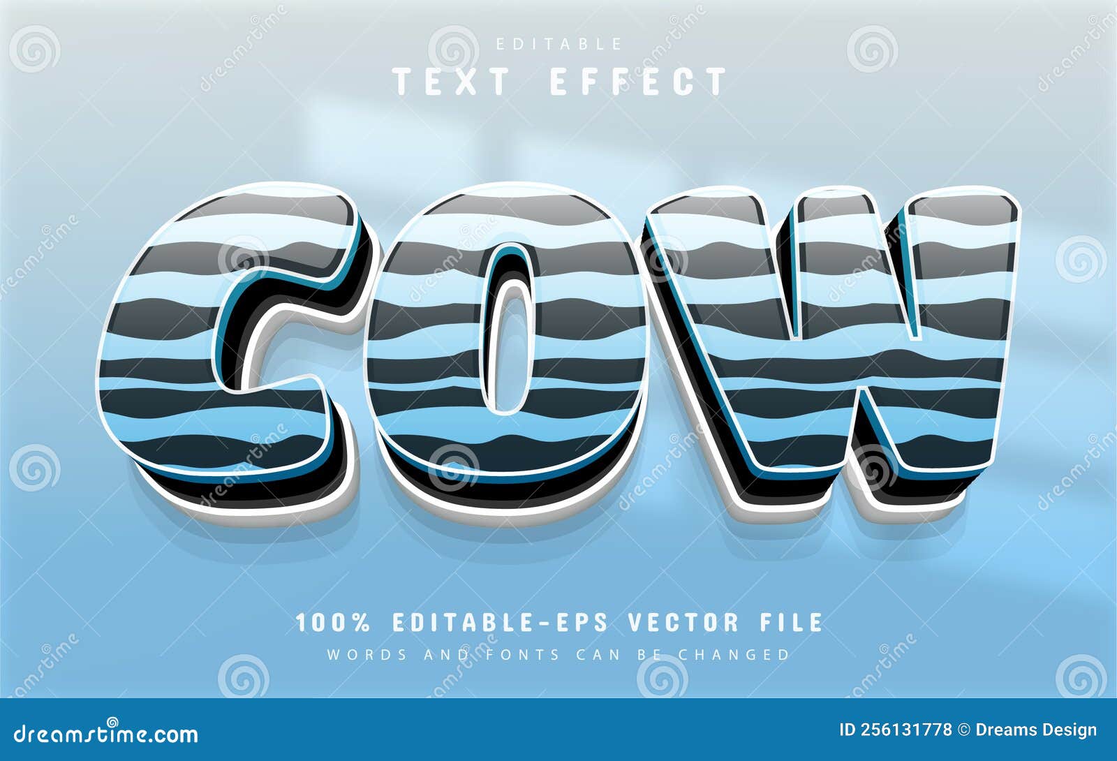 Cow text effect editable stock vector. Illustration of animal - 256131778