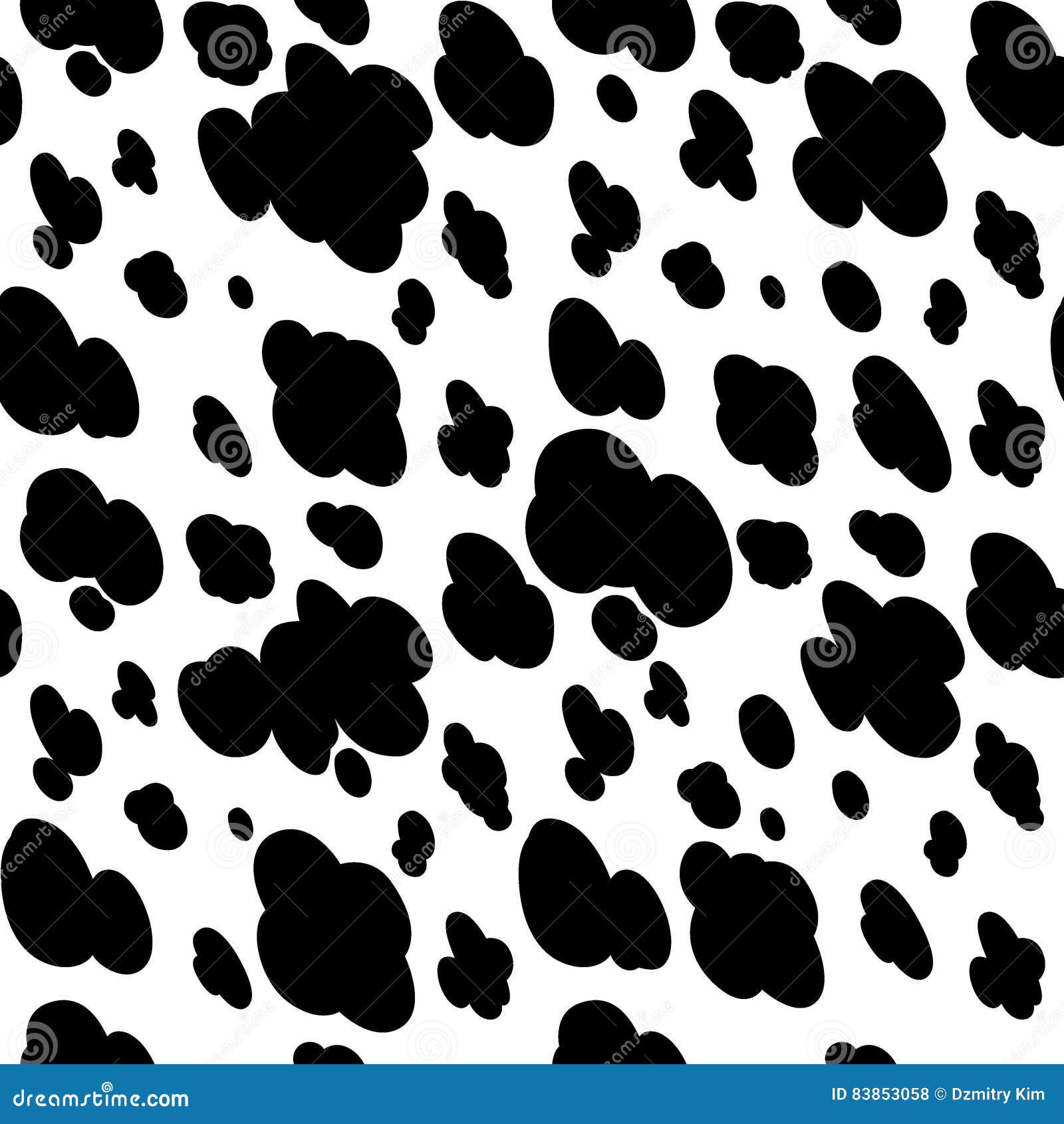 Cow Texture Pattern Repeated Seamless Black and White Milk Stock Vector ...