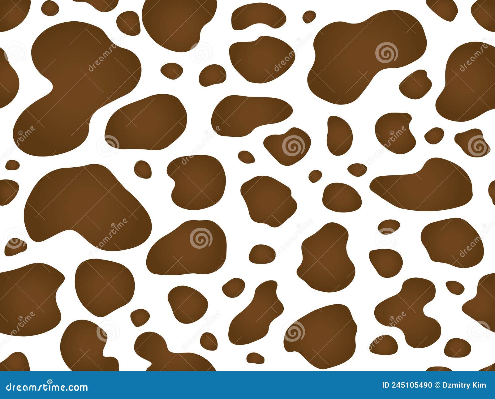 Cow Texture Pattern Repeated Seamless Brown and White Spot Skin Fur ...