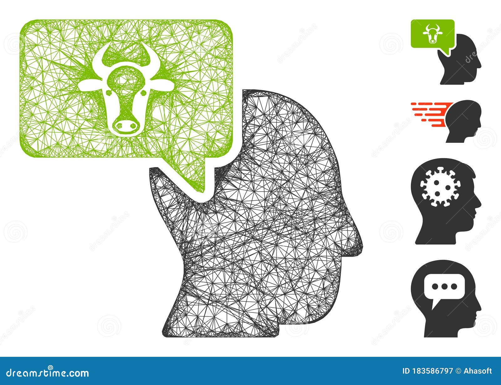 Cow Thinking Person Web Vector Mesh Illustration Stock Illustration ...