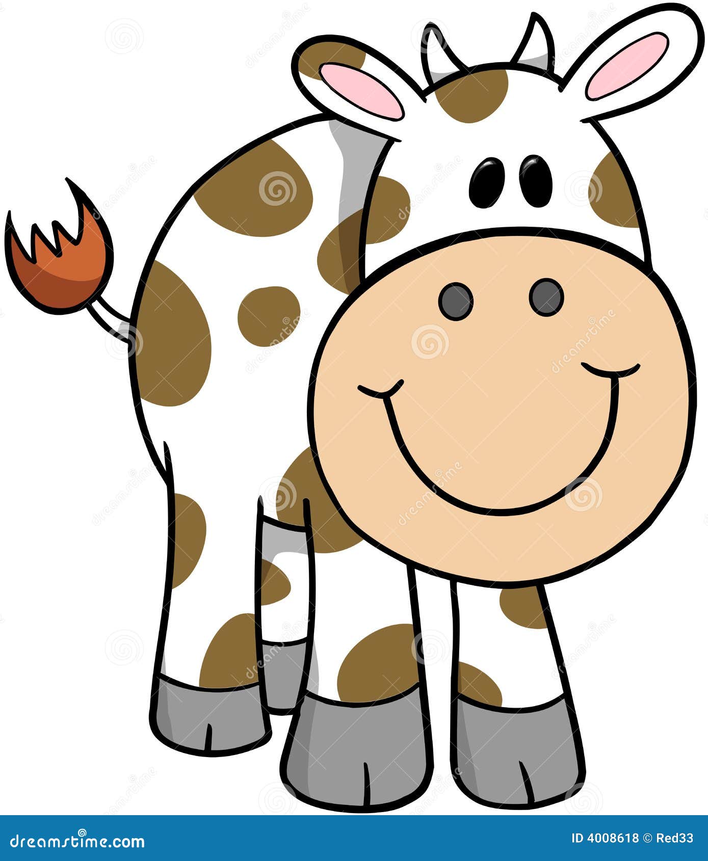 Cow Vector Illustration stock vector. Illustration of sweet - 4008618
