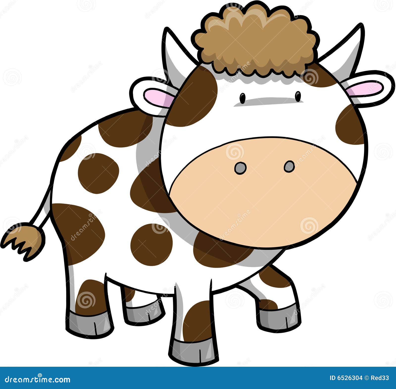 Cow Vector Illustration stock vector. Illustration of happy - 6526304
