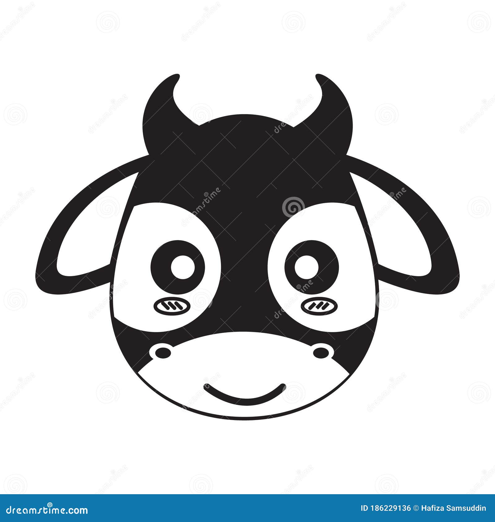 Cow. Vector Illustration Decorative Design Stock Vector - Illustration ...