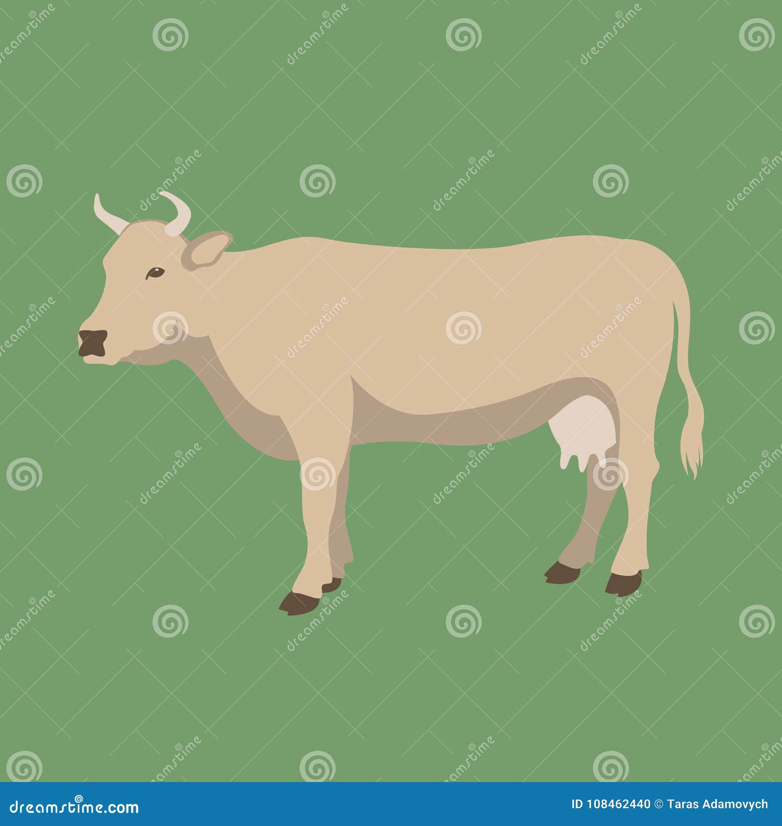 Cow Vector Illustration Flat Style Profile View Stock Vector ...