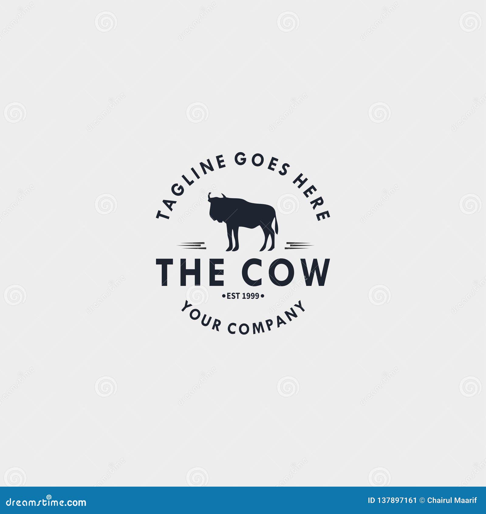 Cow Vintage Logo Design Template. Design Elements for Logo, Label ...