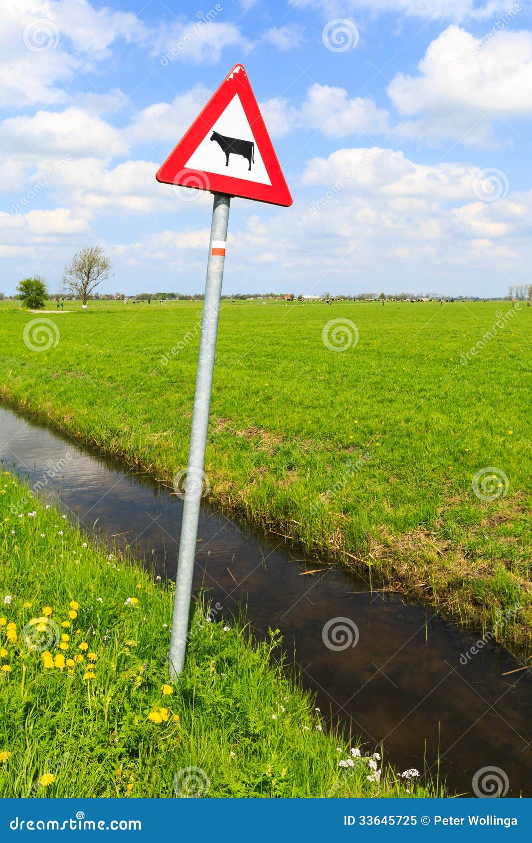 Warning Dutch Traffic Sign On The Side Of The Road Royalty-Free Stock ...