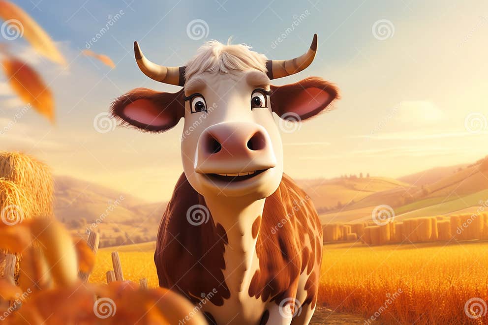 Cow watercolor background stock illustration. Illustration of pilgrims ...