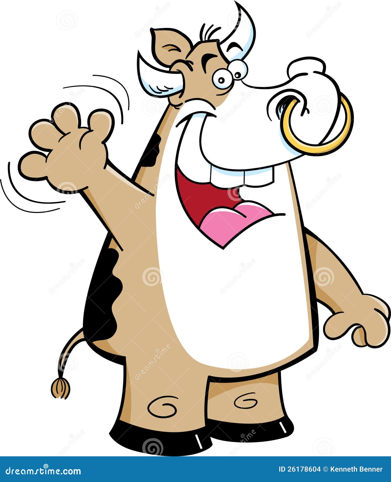 Cow Waving stock vector. Illustration of happy, vector - 26178604