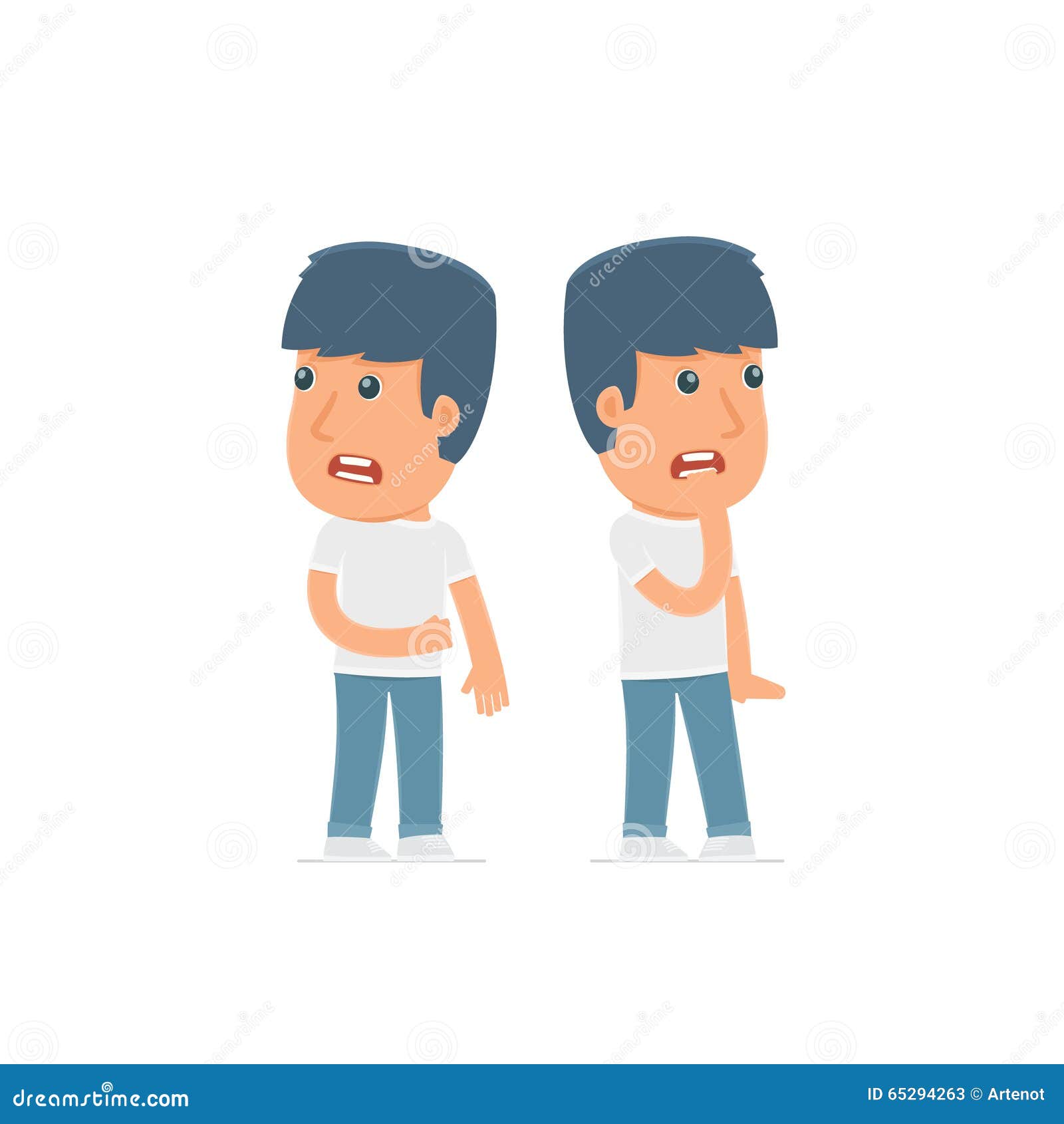 Cowardly Character Activist Heard Something and Very Scared Stock ...