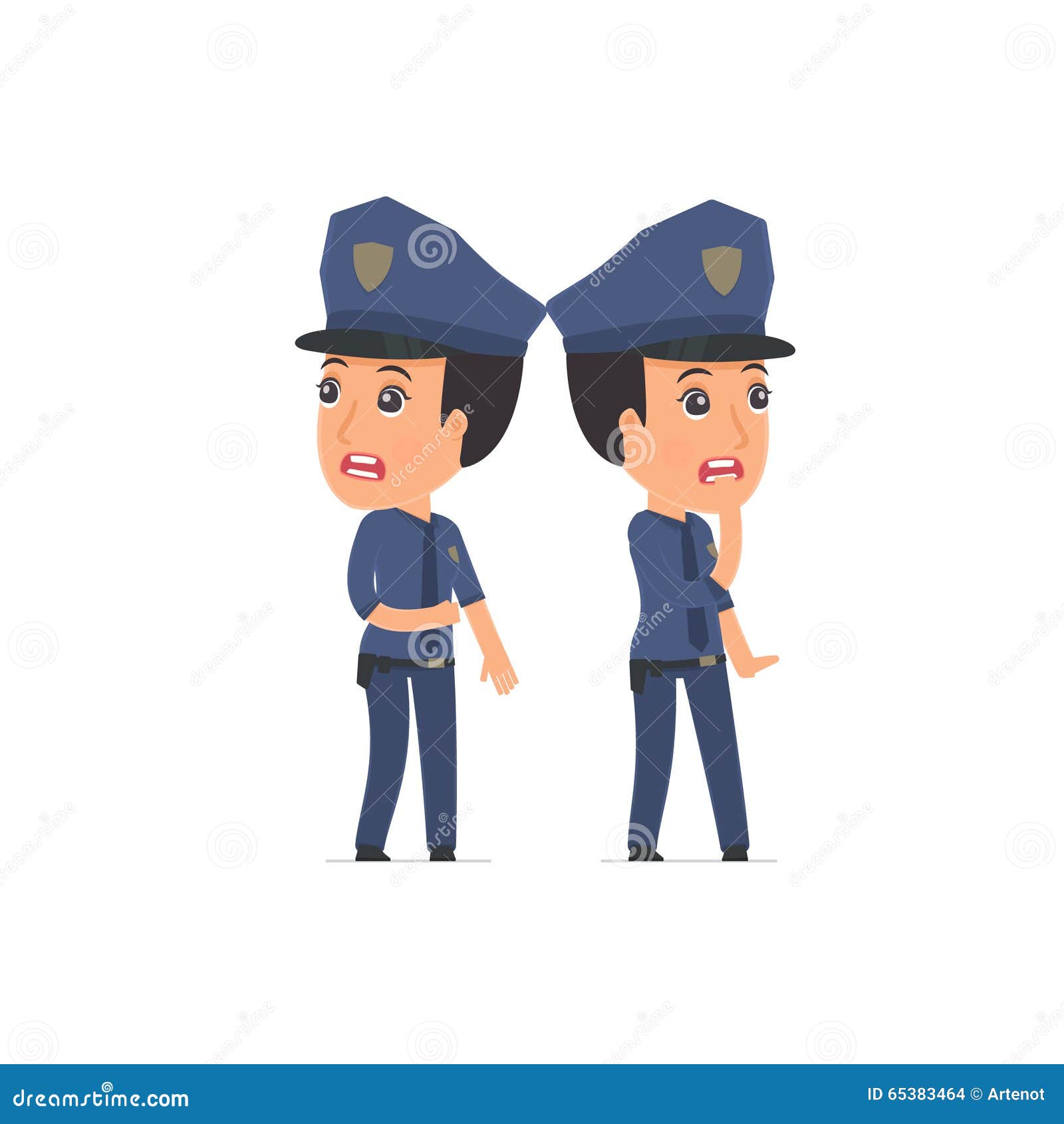 Cowardly Character Constabulary Heard Something and Very Scared Stock ...