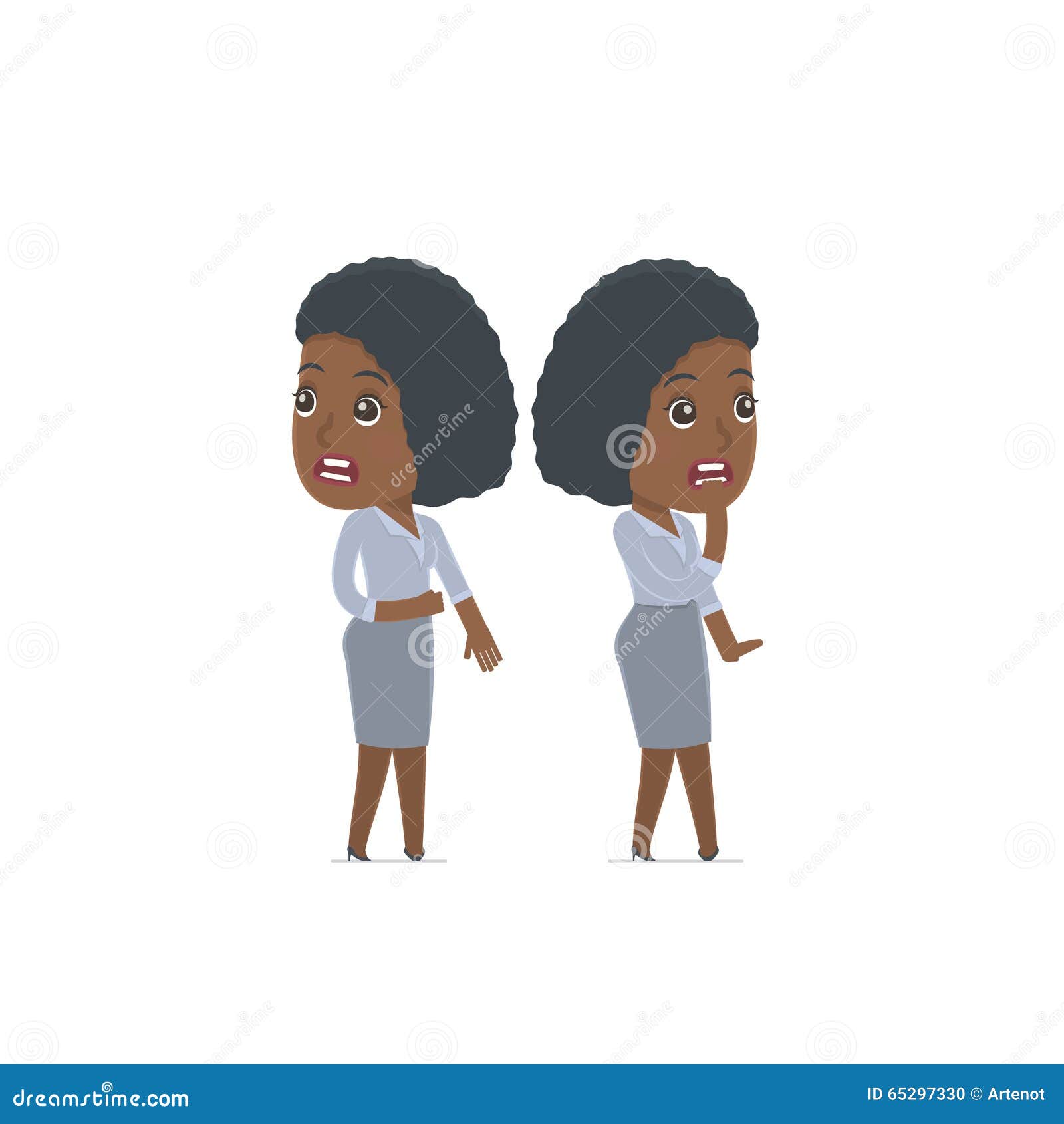 Cowardly Character Social Worker Heard Something and Very Scared Stock ...