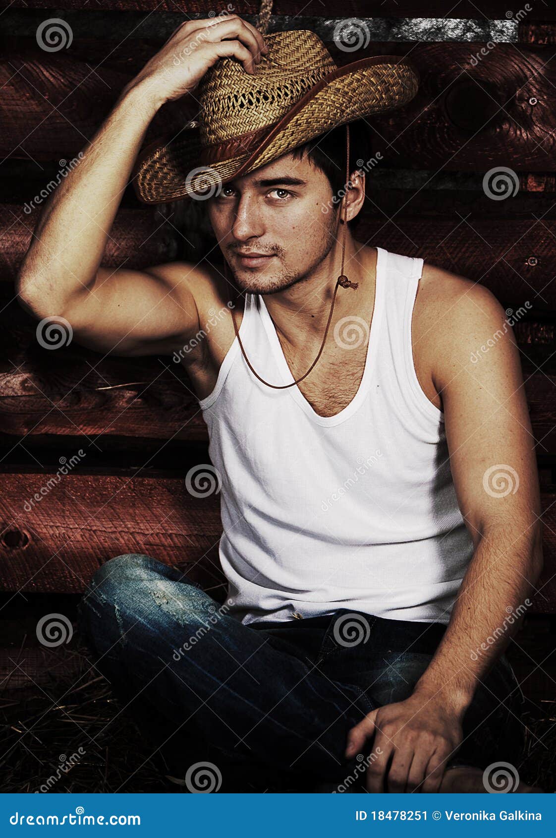 Cowboy stock image. Image of fashionable, barn, brutal - 18478251