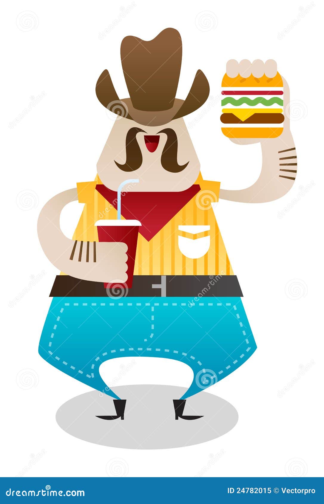 Cowboy stock vector. Illustration of male, lunch, costume - 24782015