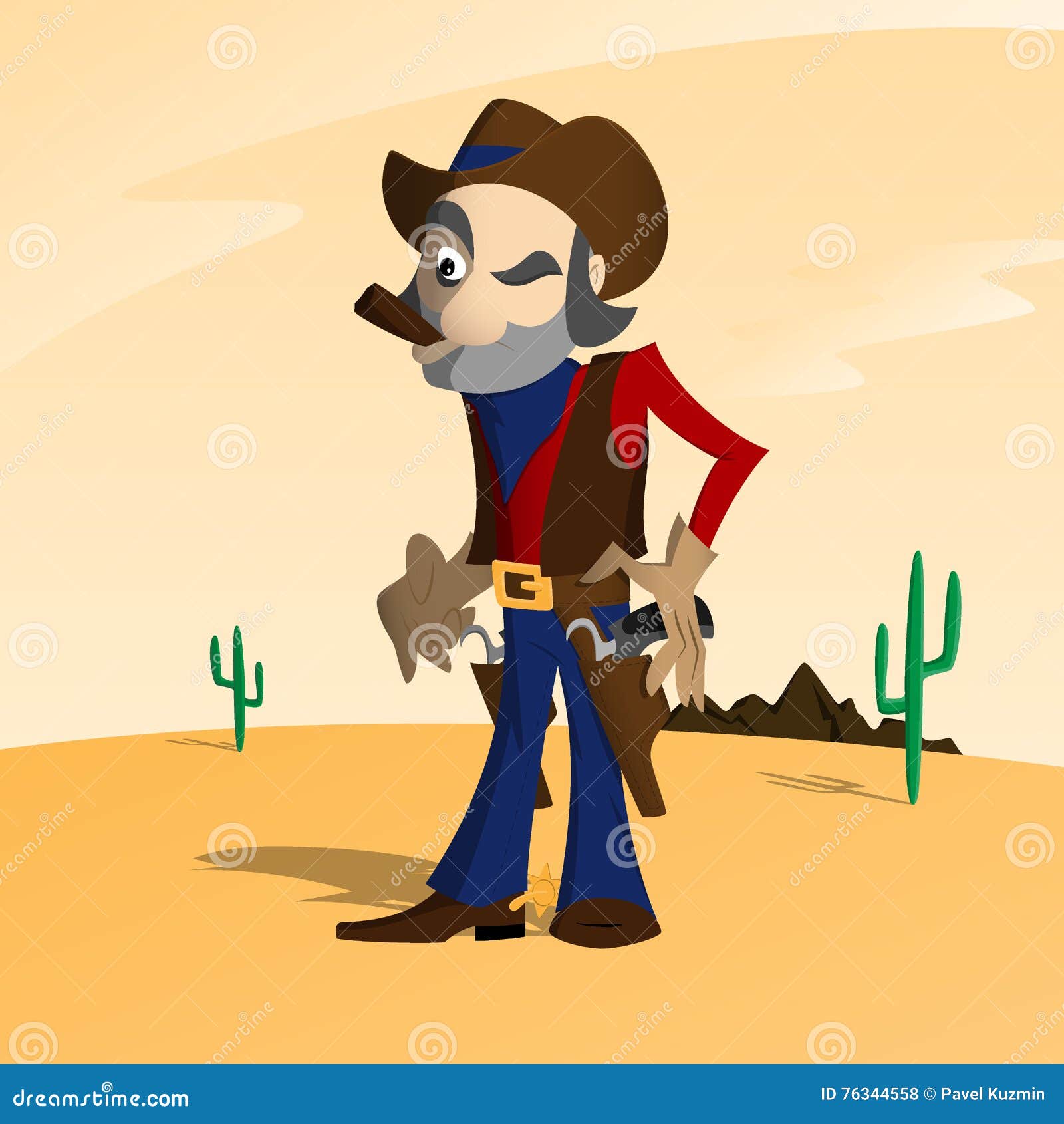 Cowboy illustration de vecteur. Illustration du baril - 76344558