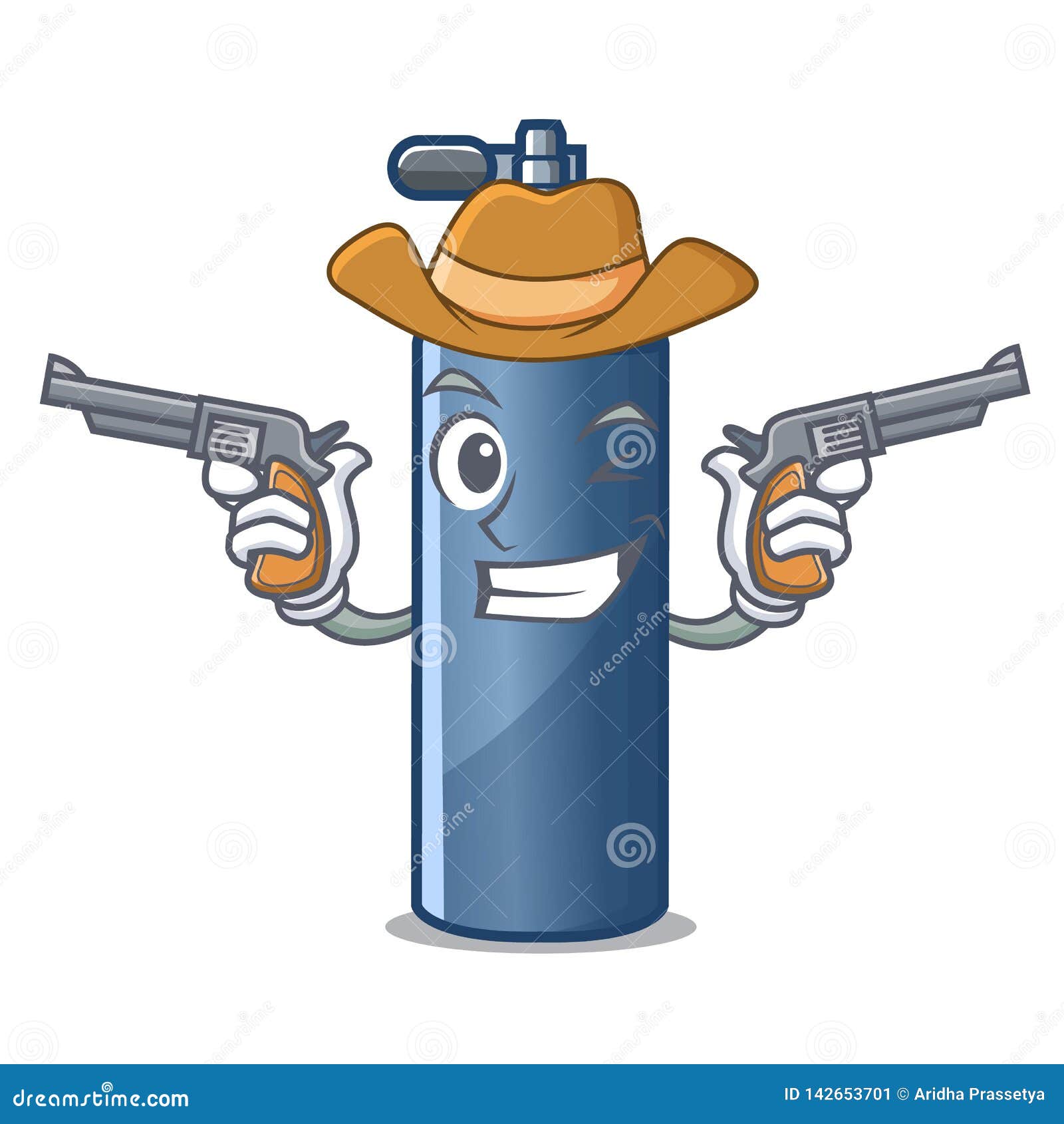 Cowboy Air Tank Diving in Cartoon Shape Stock Vector - Illustration of ...