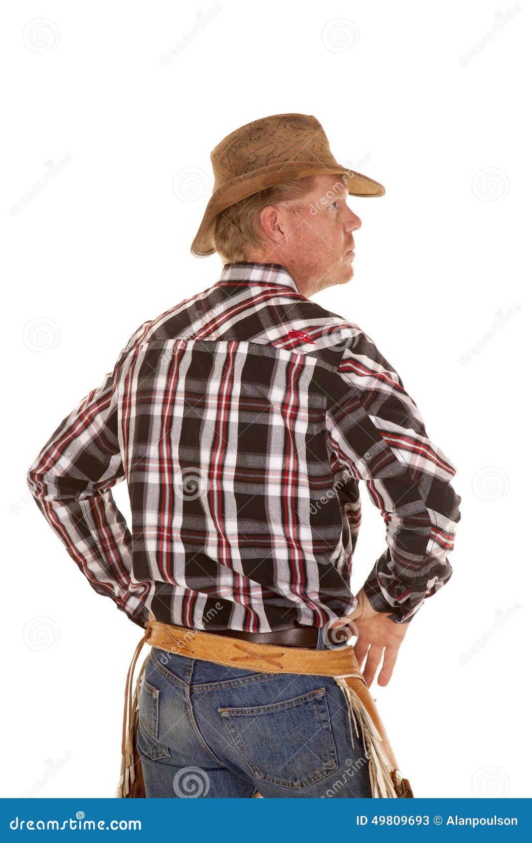 Cowboy from Back Close Look Side Stock Image - Image of male, black ...