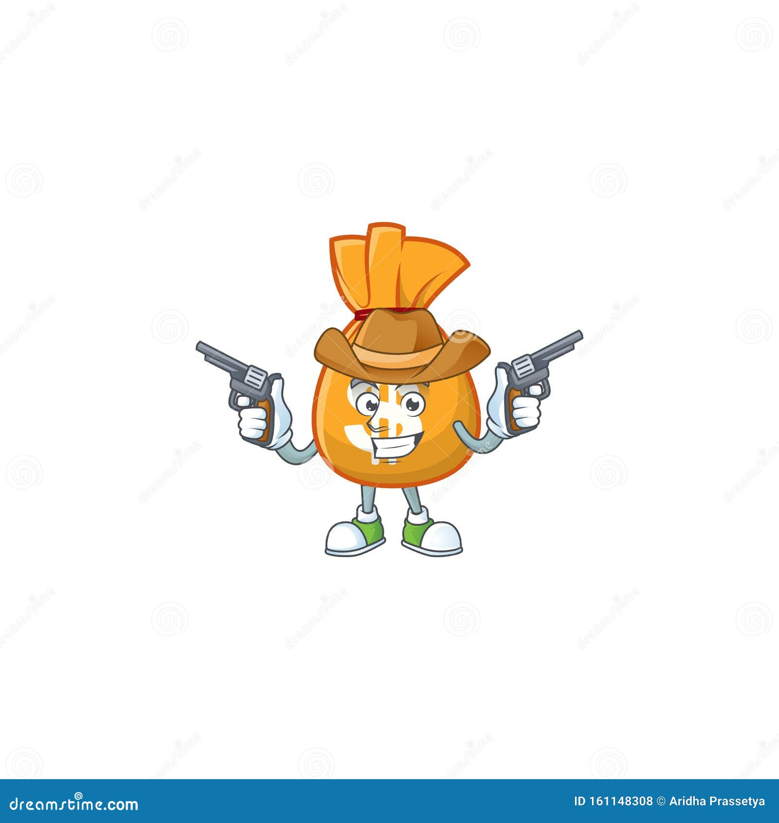 Cowboy Bag of Money in the Character Stock Vector - Illustration of ...