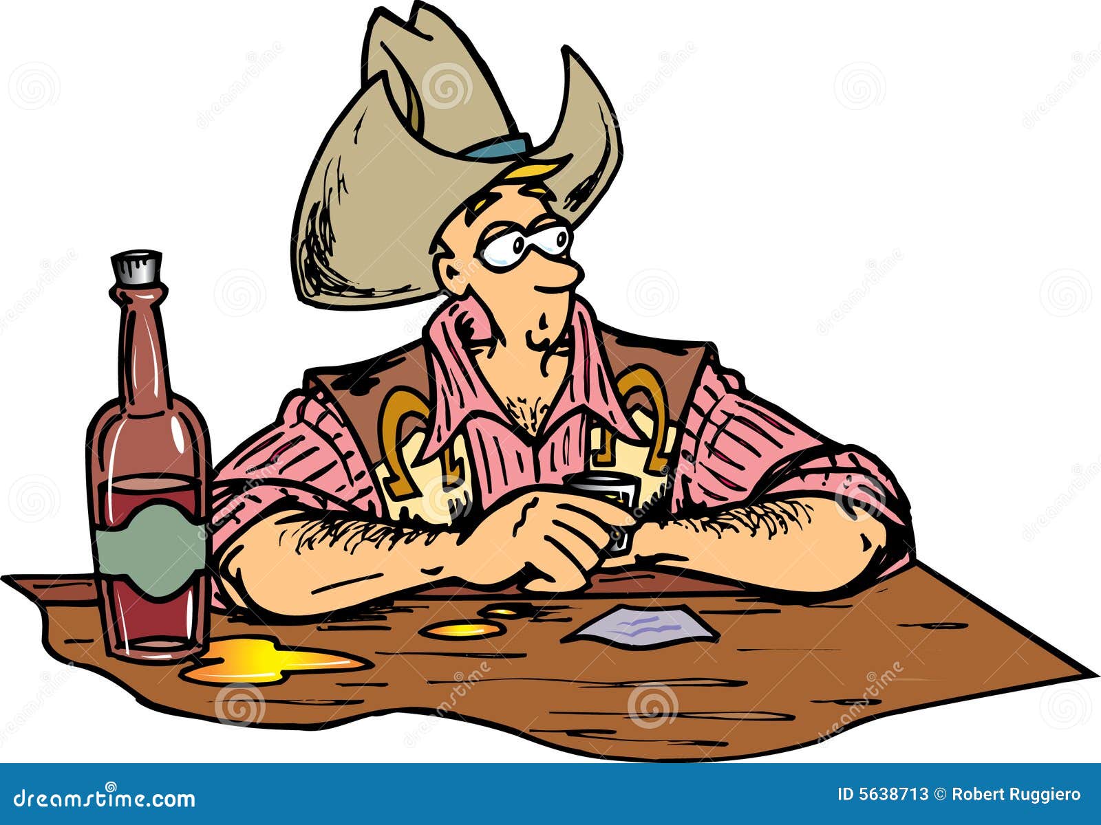 Cowboy at Bar stock vector. Illustration of drink, cowboy - 5638713