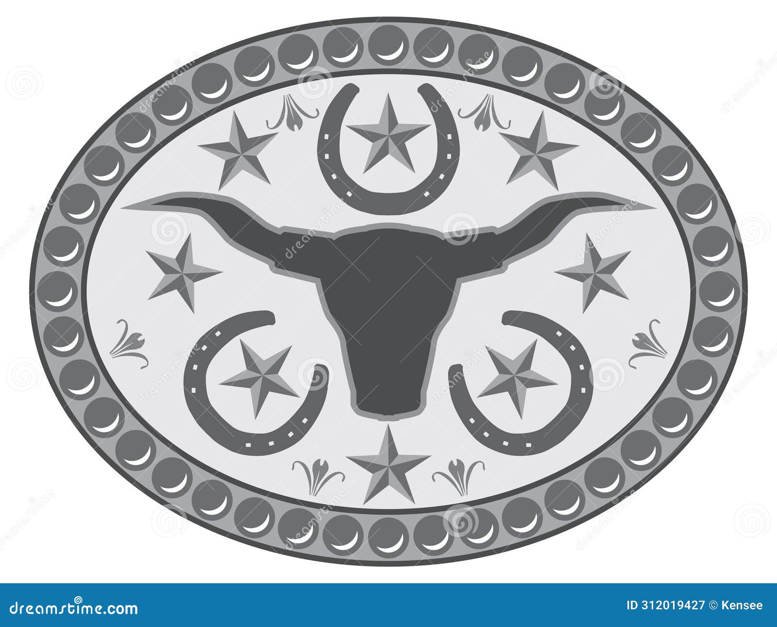 Cowboy Belt Buckle stock vector. Illustration of highlights - 312019427