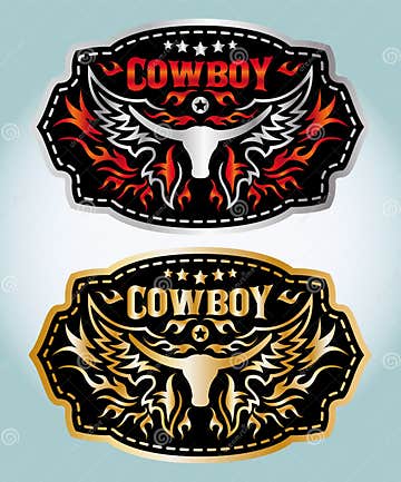 Cowboy Belt Buckle Vector Design Stock Vector - Illustration of cowboy ...