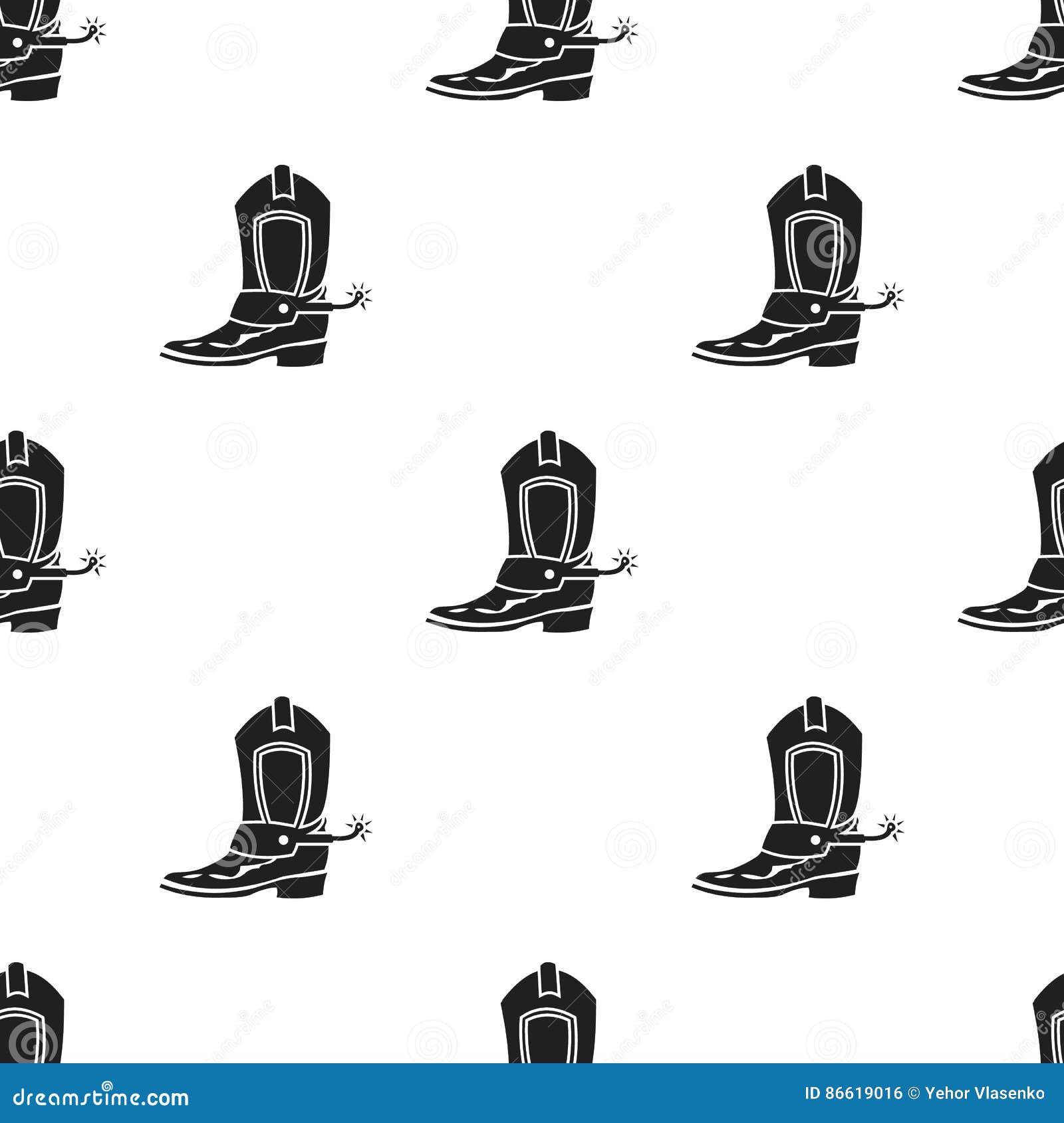 Cowboy Boot Icon in Black Style Isolated on White Background. Wild West ...
