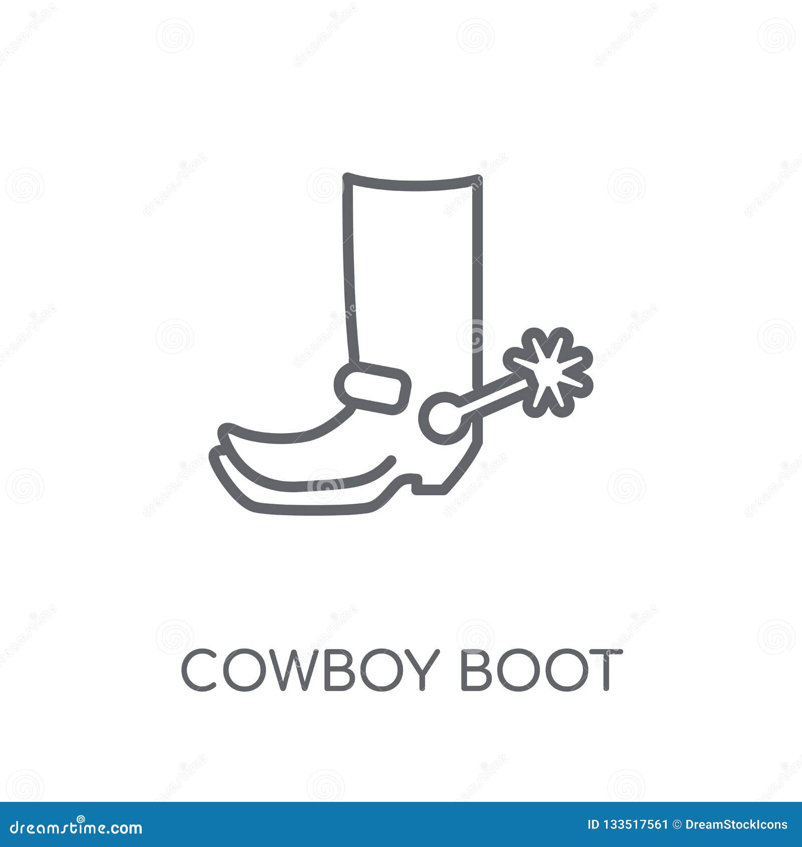 Cowboy Boot Linear Icon. Modern Outline Cowboy Boot Logo Concept Stock ...