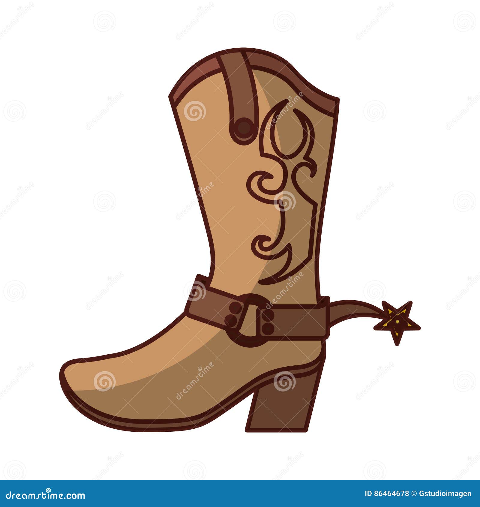 Cowboy Boot Shoe Icon Vector Illustration | CartoonDealer.com #86464678