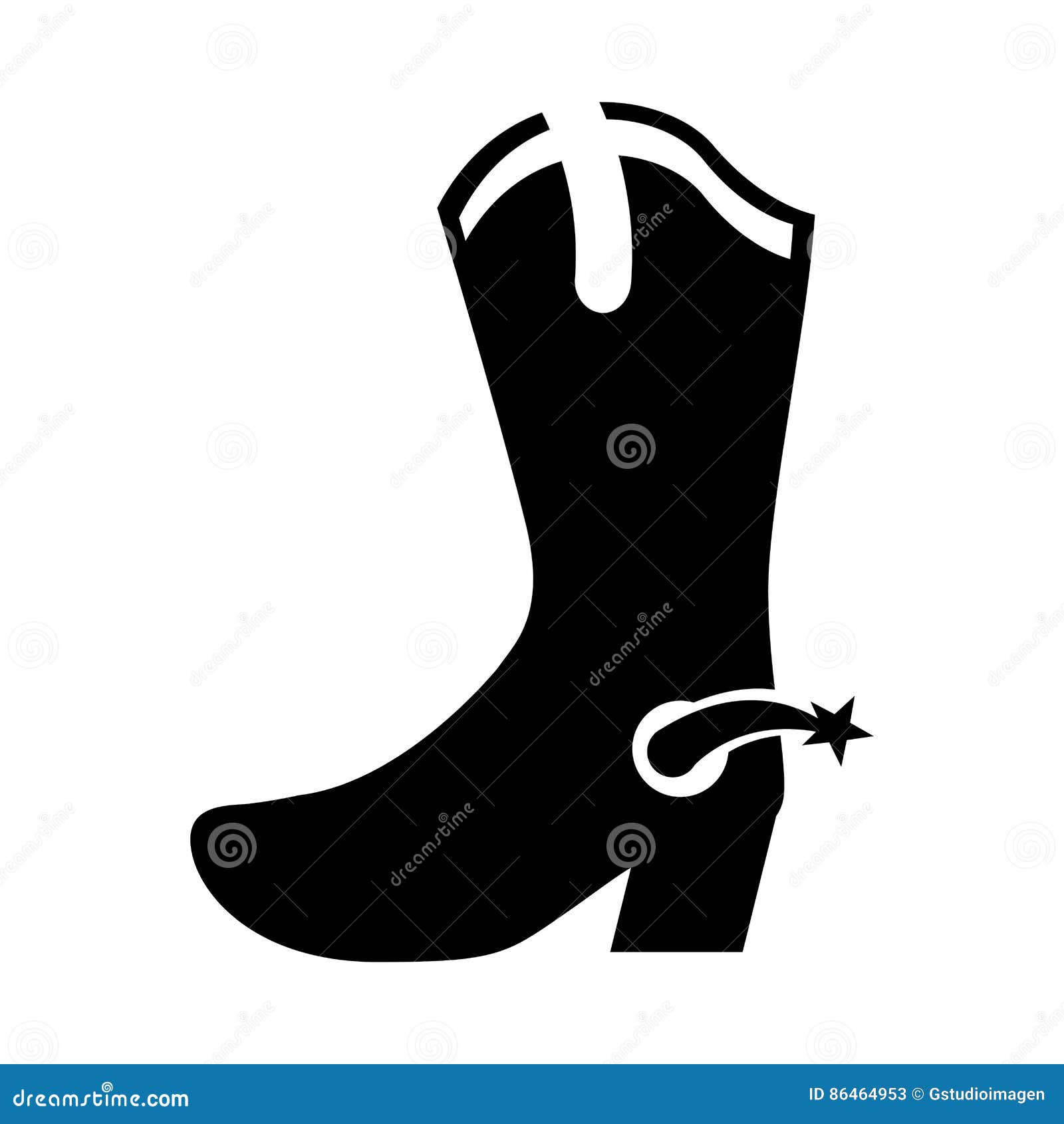 Cowboy boot shoe icon stock vector. Illustration of symbol - 86464953