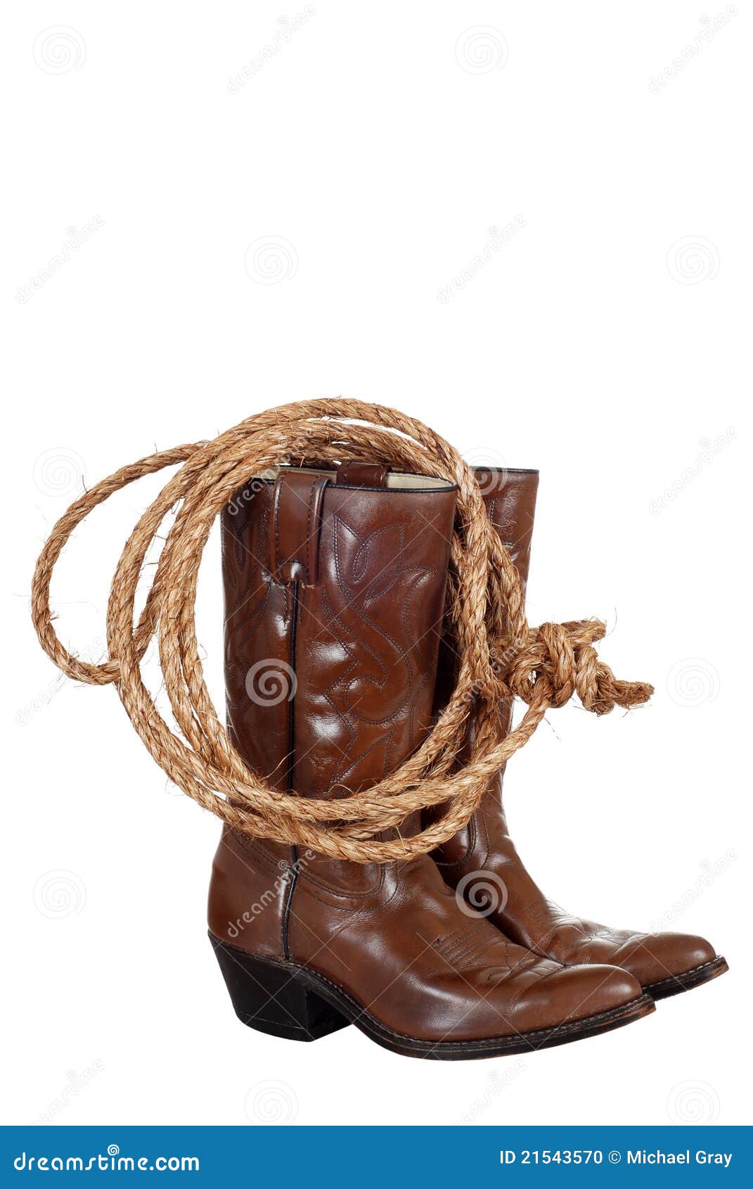 Cowboy boots with a lasso stock photo. Image of farm - 21543570