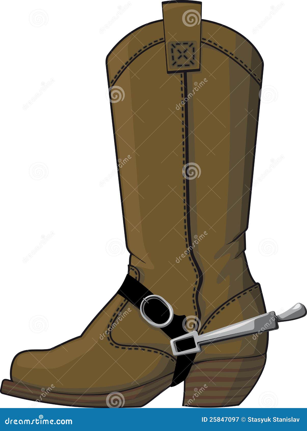 Cowboy boots with spurs stock vector. Illustration of cartoon - 25847097