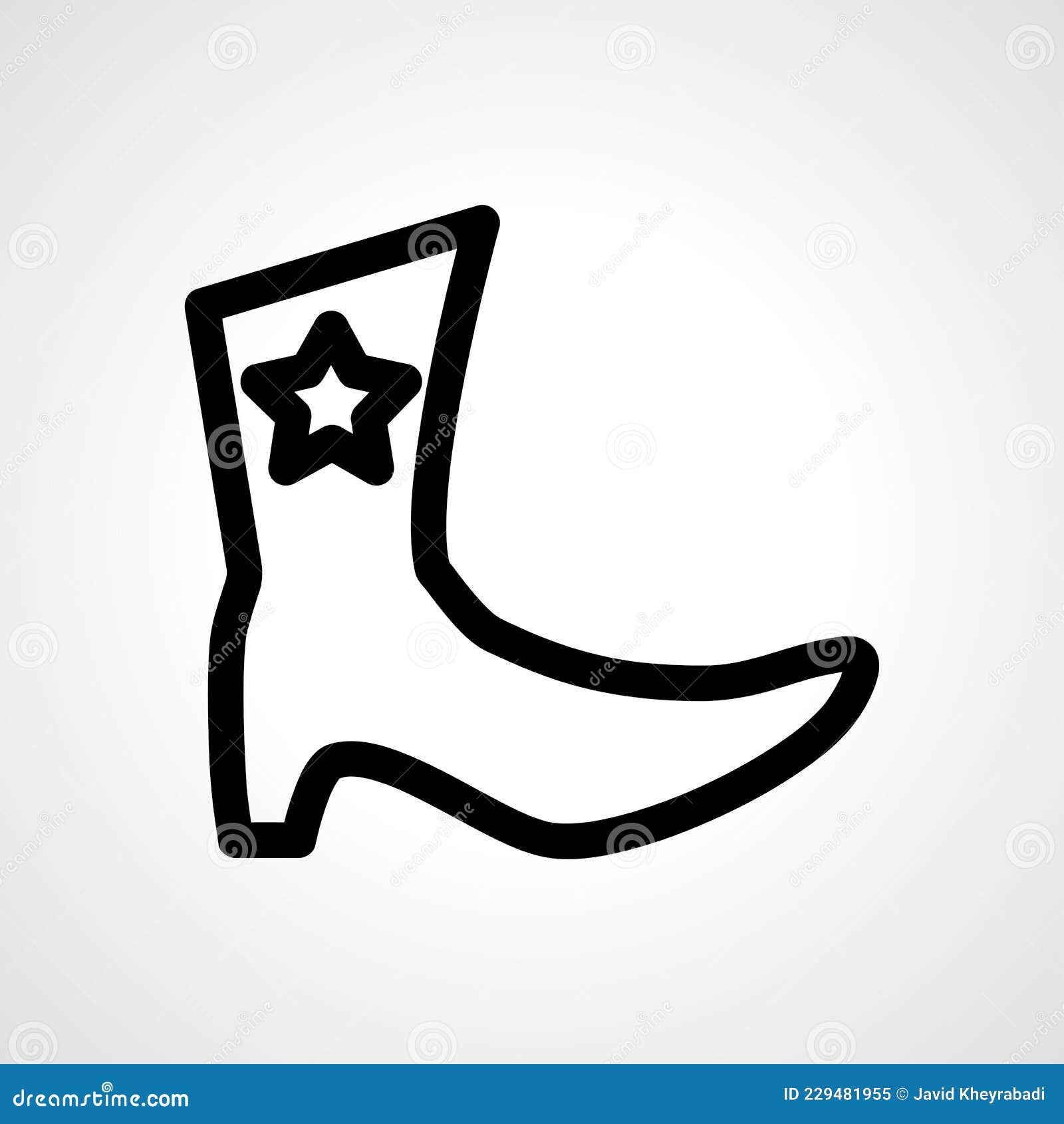 Cowboy Boots Line Icon. Boots Linear Outline Icon Stock Illustration ...