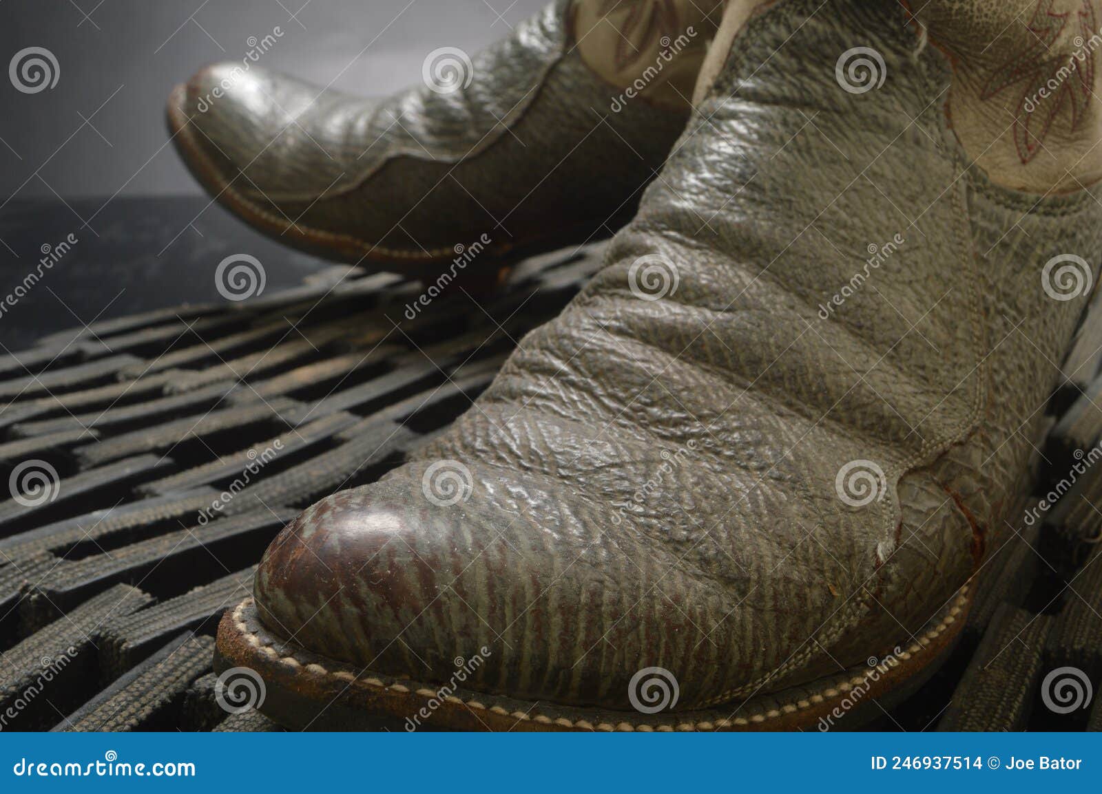 Cowboy Boots on Welcome Mat Stock Photo - Image of rancher, grey: 246937514