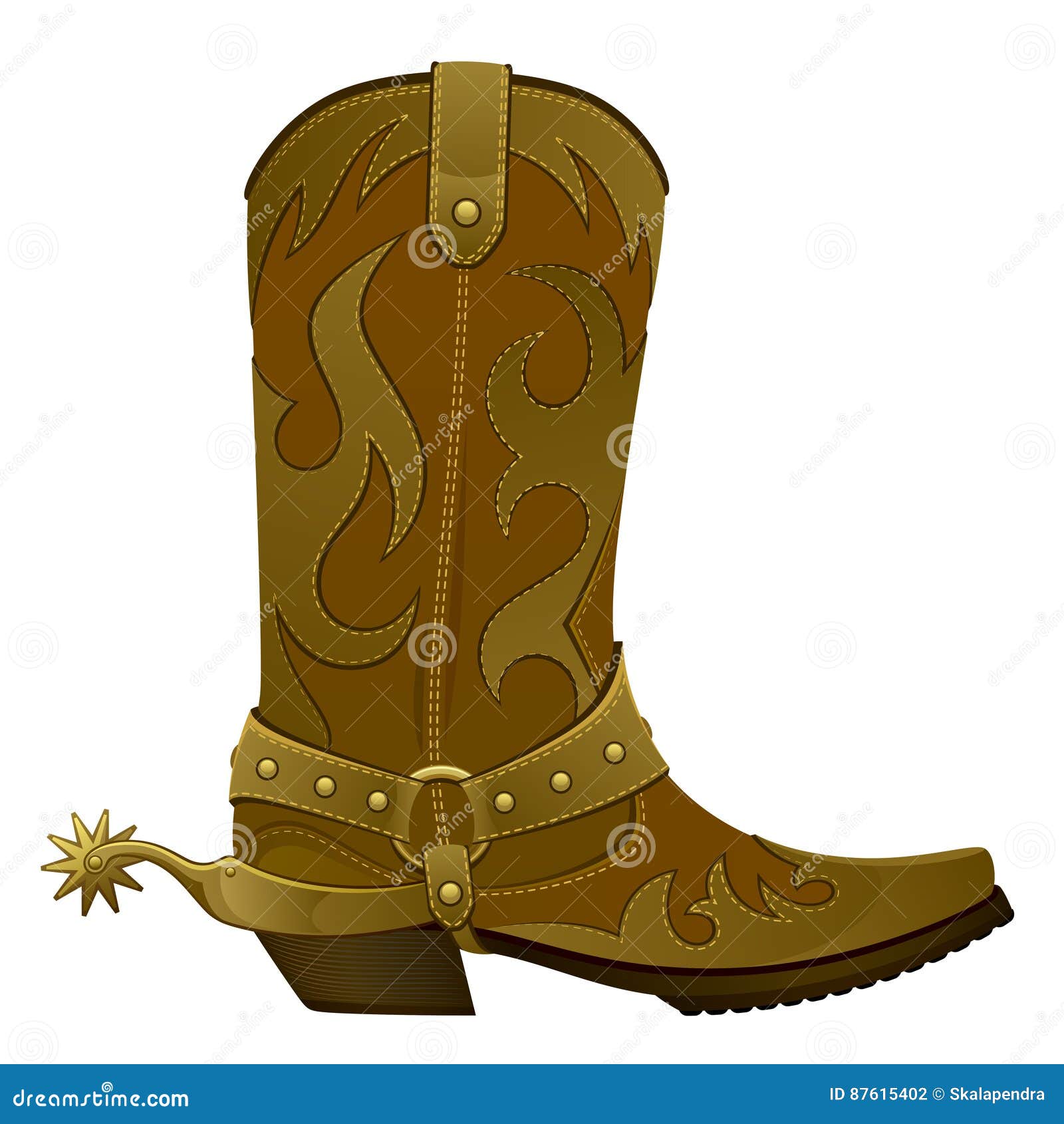 Cowboy Boots And Western Hat In Horseshoe Sign. Vector Graphic Cowboy ...