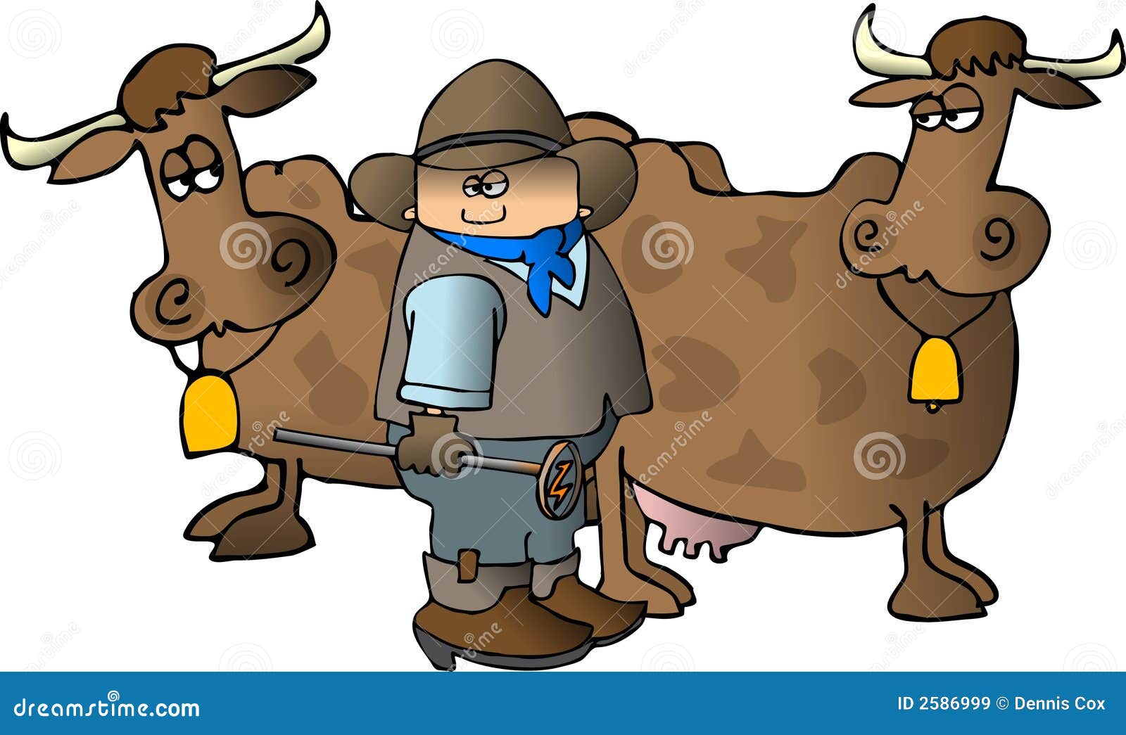 Cowboy with a Branding Iron Stock Illustration - Illustration of iron ...