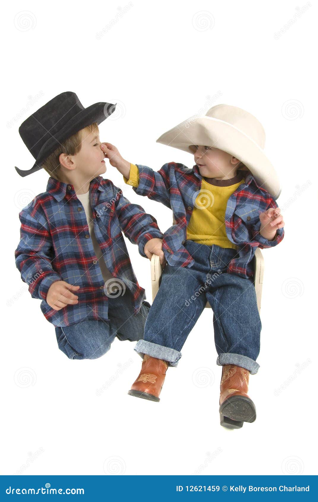 Cowboy Brothers Tease Each Other Stock Image - Image of charming, cute ...