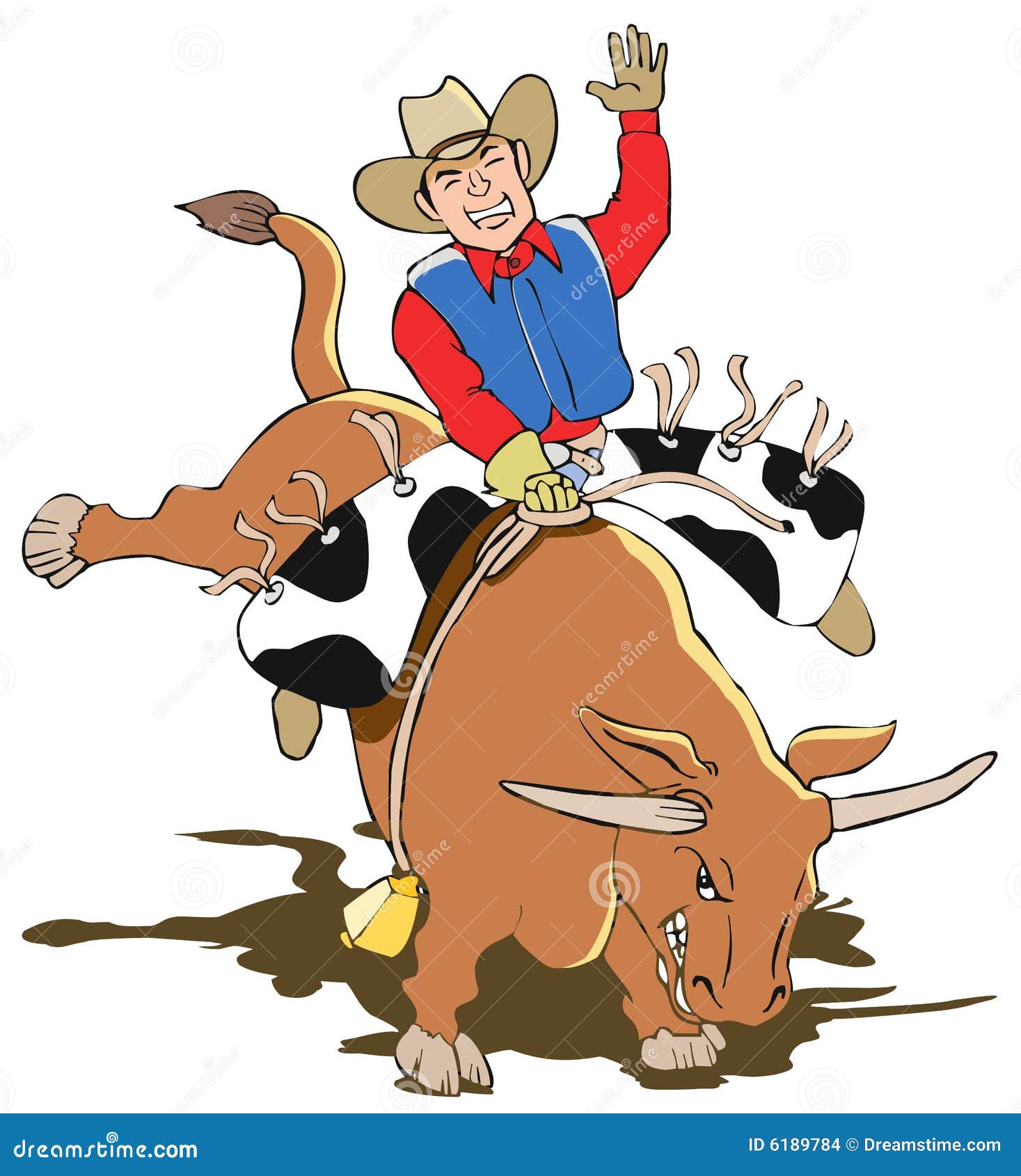 Cowboy Bull Rider Cartoon Stock Images - Image: 6189784